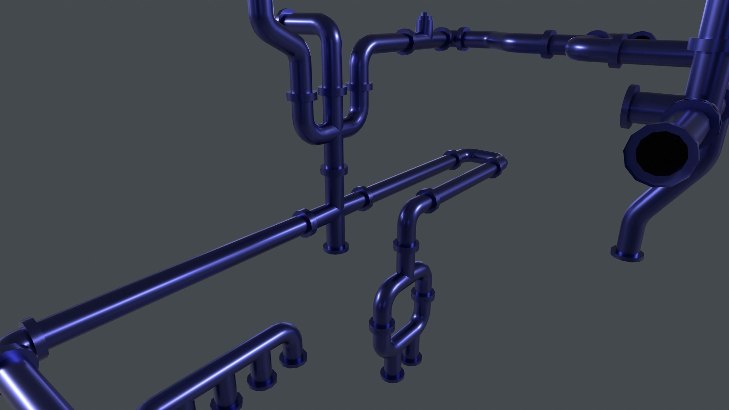 3D model industrial pipe set VR / AR / low-poly | CGTrader