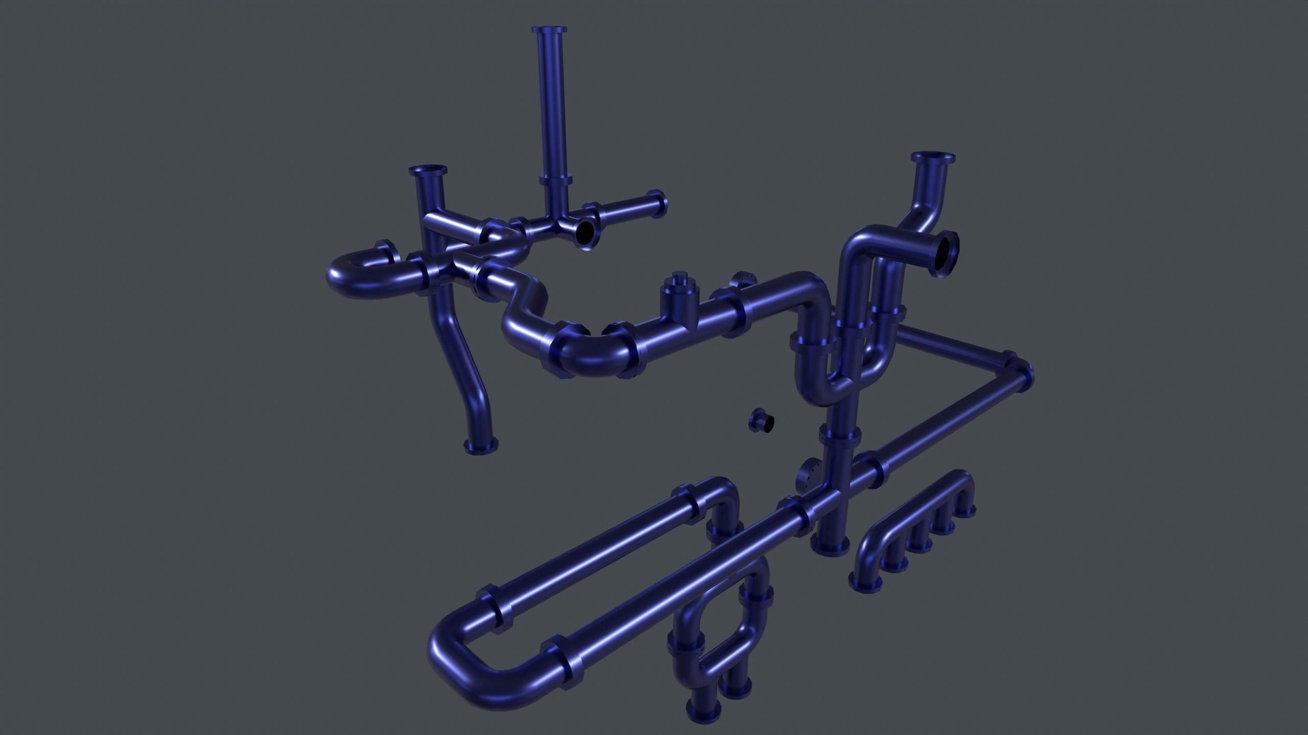 3D model industrial pipe set VR / AR / low-poly | CGTrader