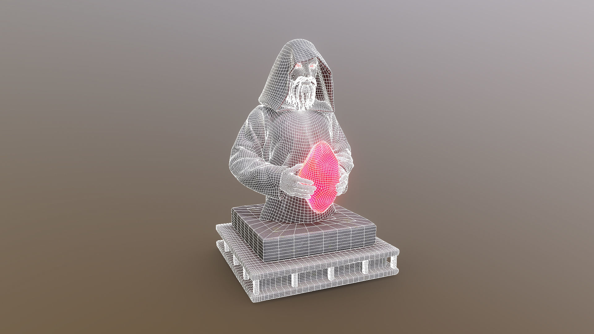 3D model Hooded Crystal Statue VR / AR / low-poly | CGTrader