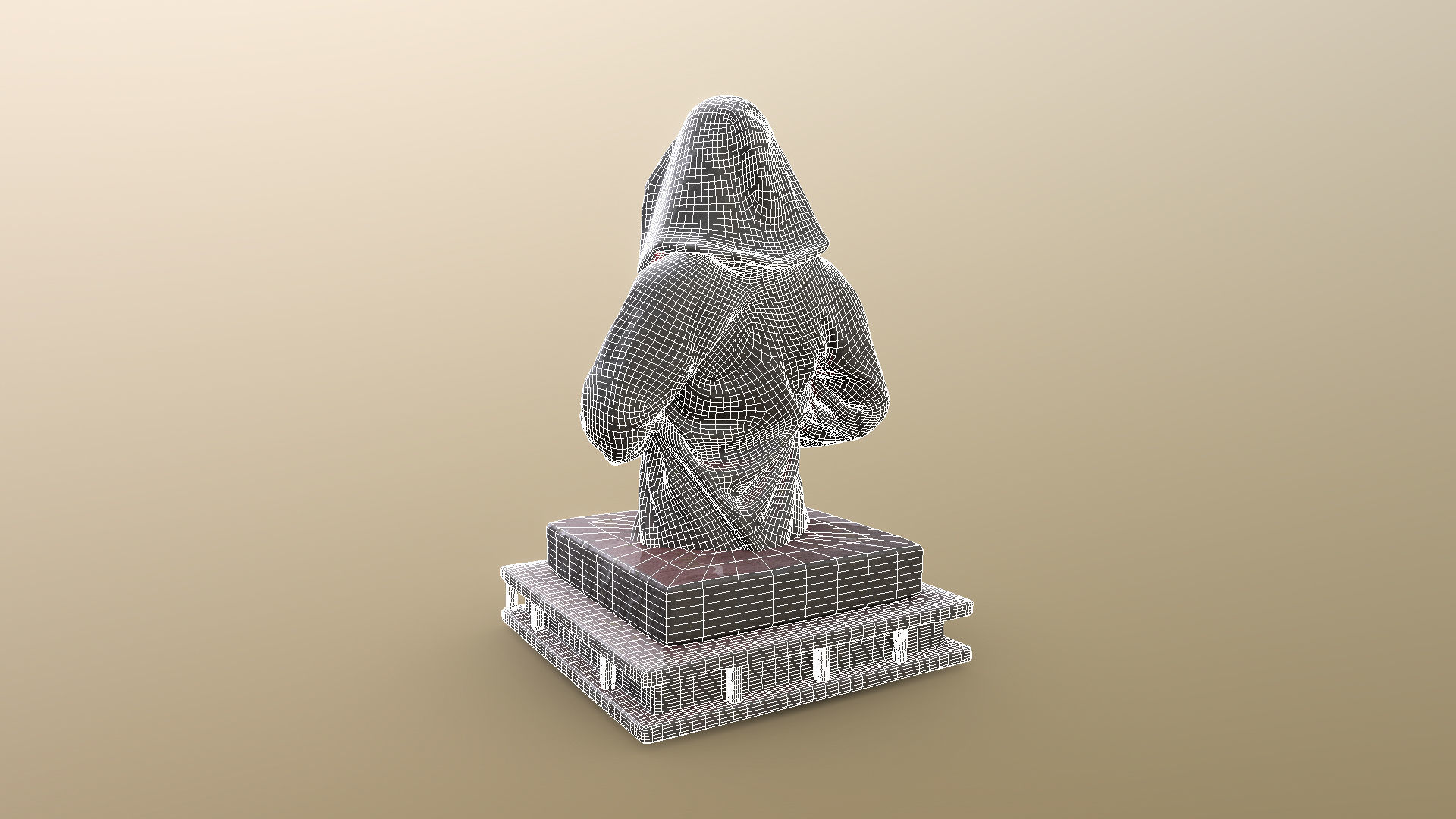 3D model Hooded Crystal Statue VR / AR / low-poly | CGTrader