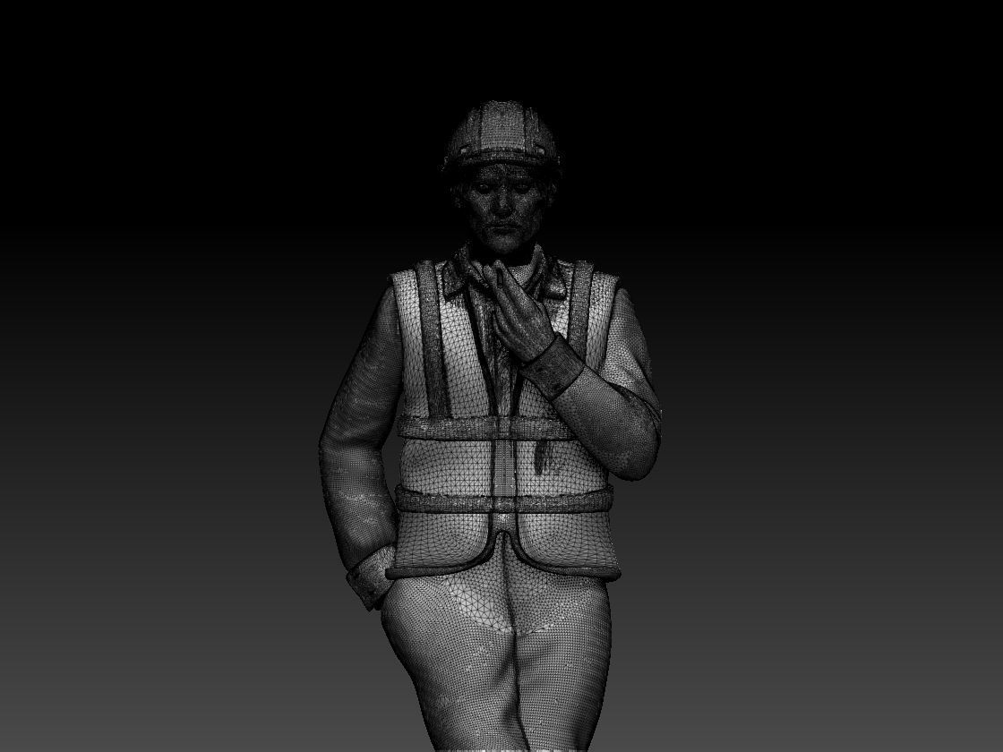 builder man with backpack 3D model 3D printable | CGTrader