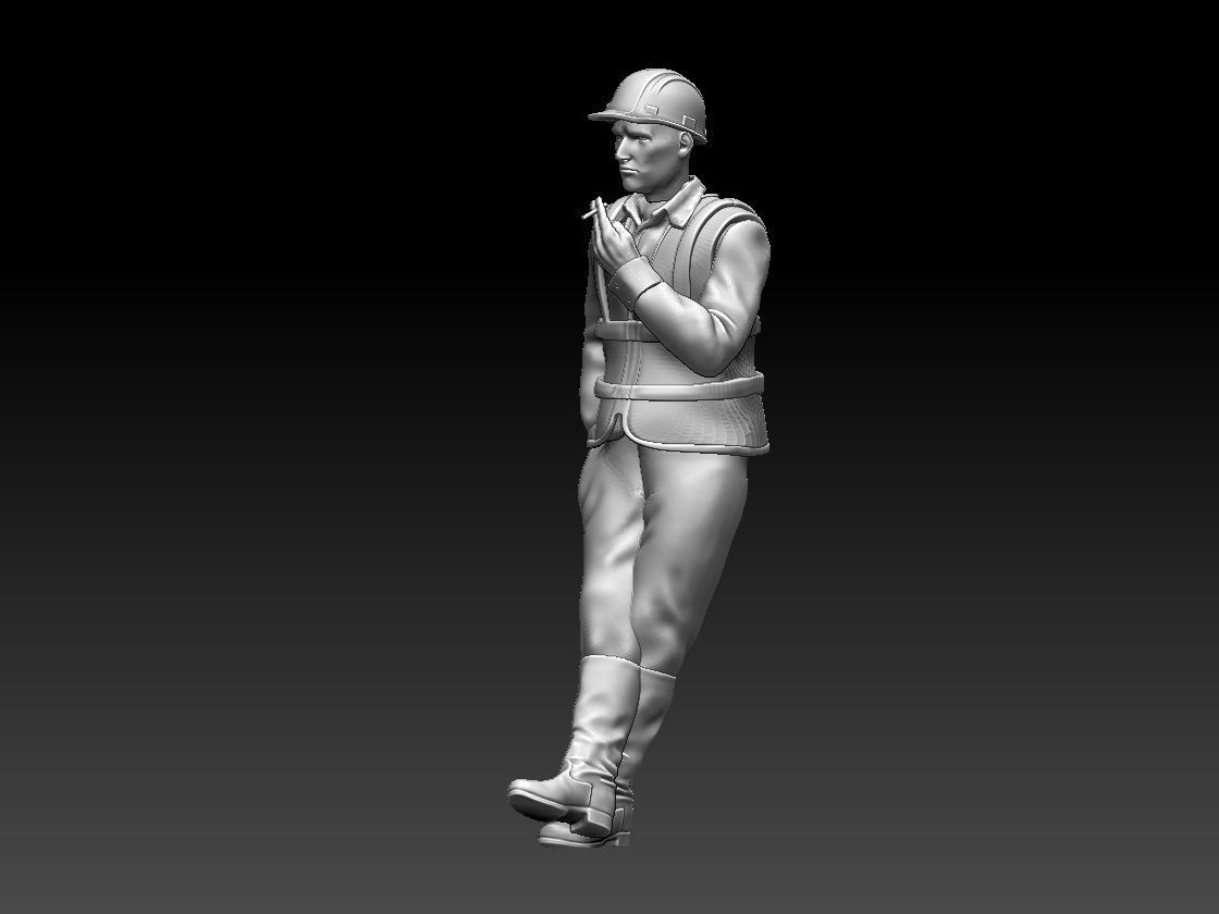 builder man with backpack 3D model 3D printable | CGTrader