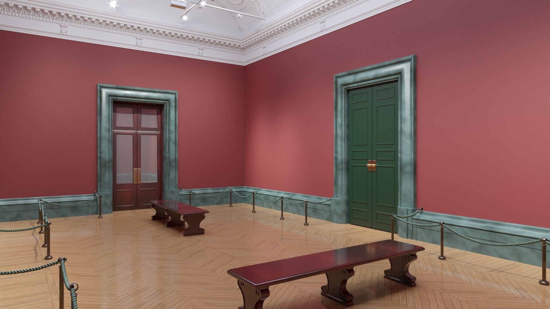 Museum Interior - London National Gallery - Room 4 3D model | CGTrader