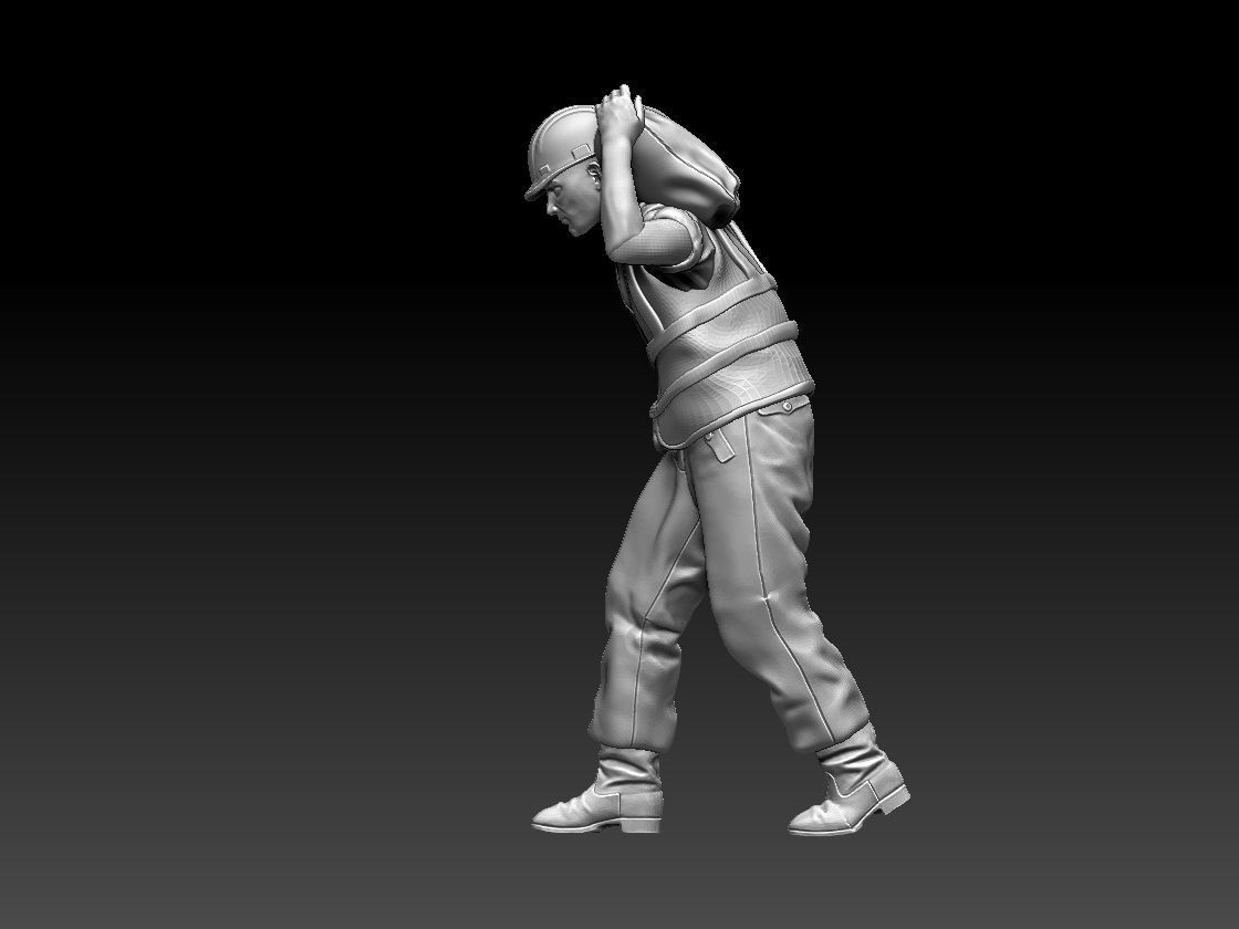 Builder Man Carrying Bag 3d Model 3d Printable Cgtrader