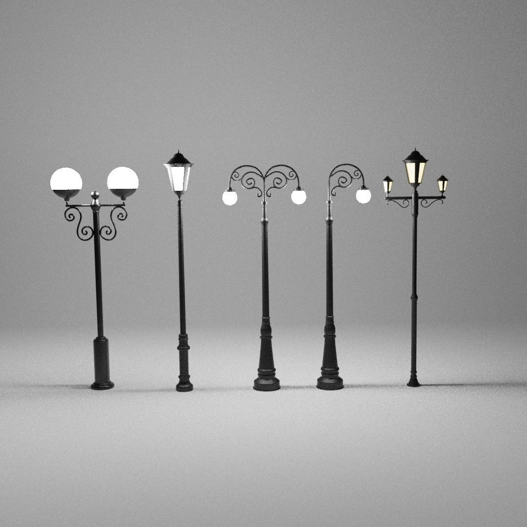 Street light Pack 01 3D model | CGTrader