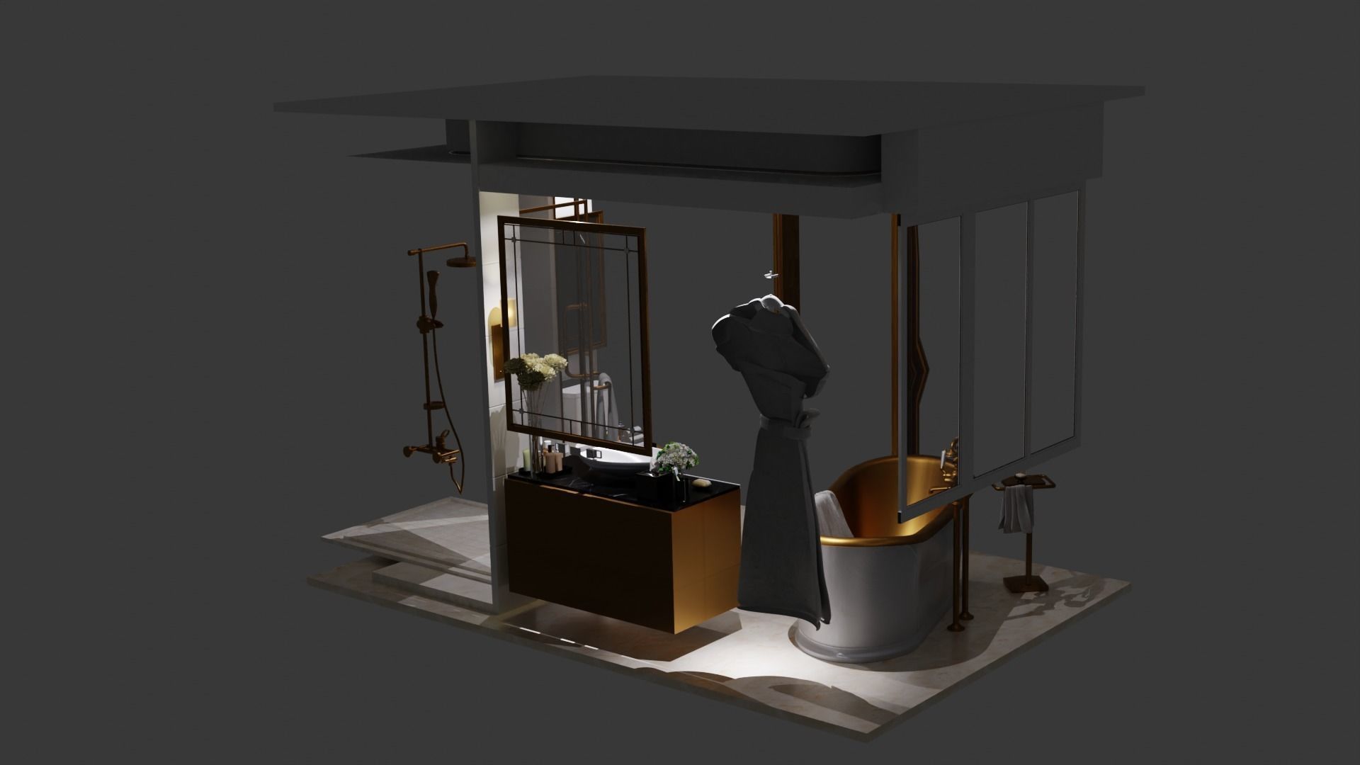 lavish modern bathroom 3D model | CGTrader