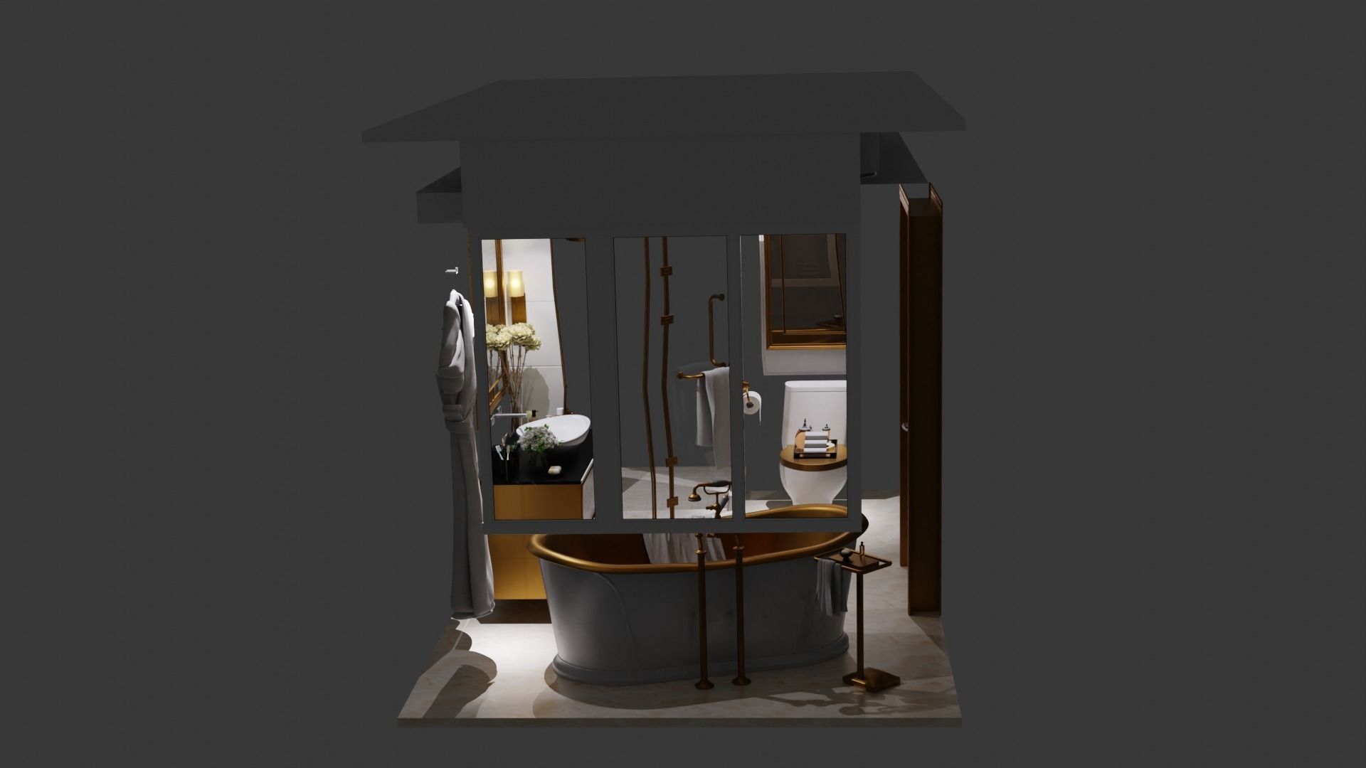 lavish modern bathroom 3D model | CGTrader