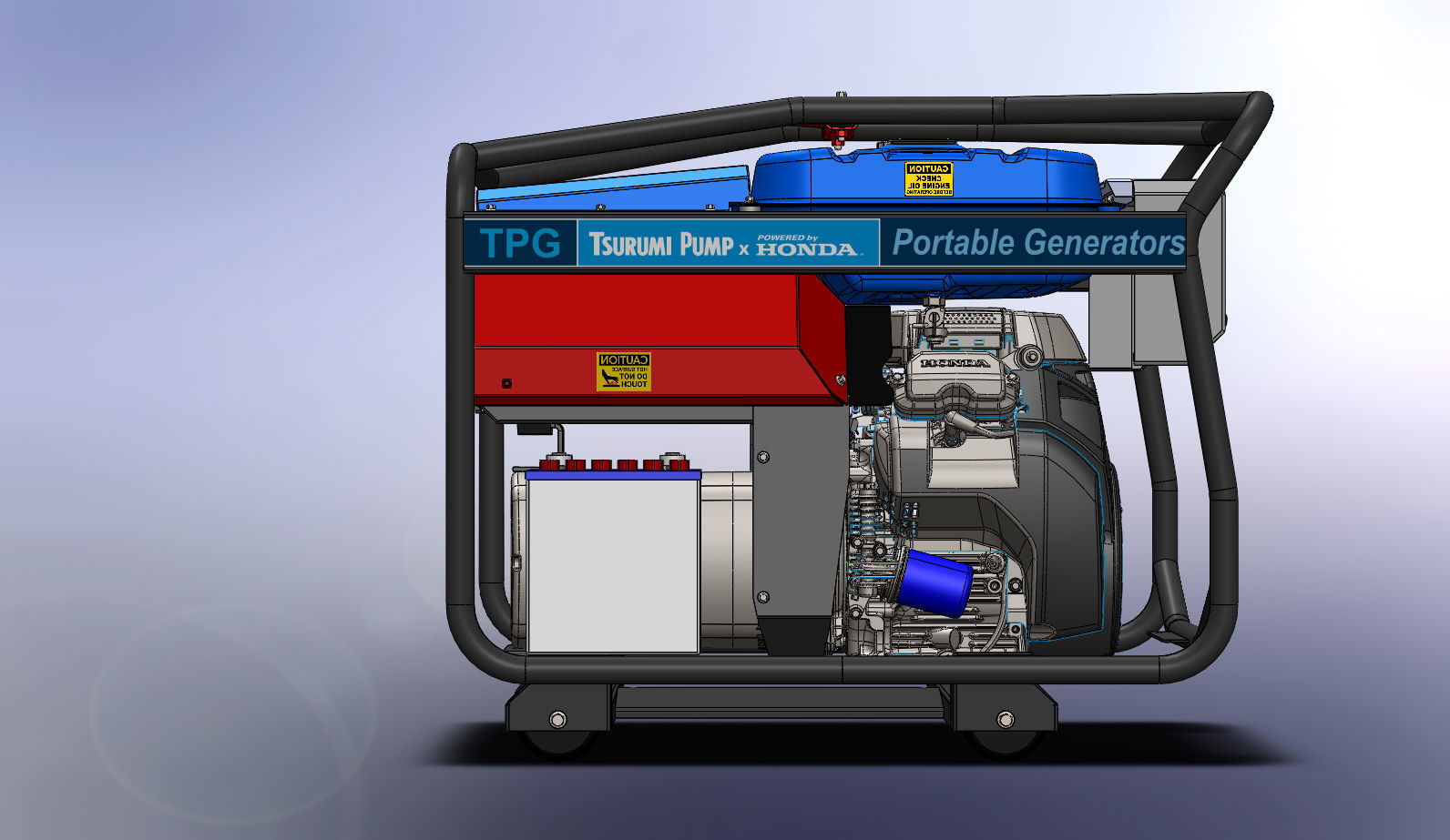 Portable gasoline generator TPG4-12000E 3D model | CGTrader