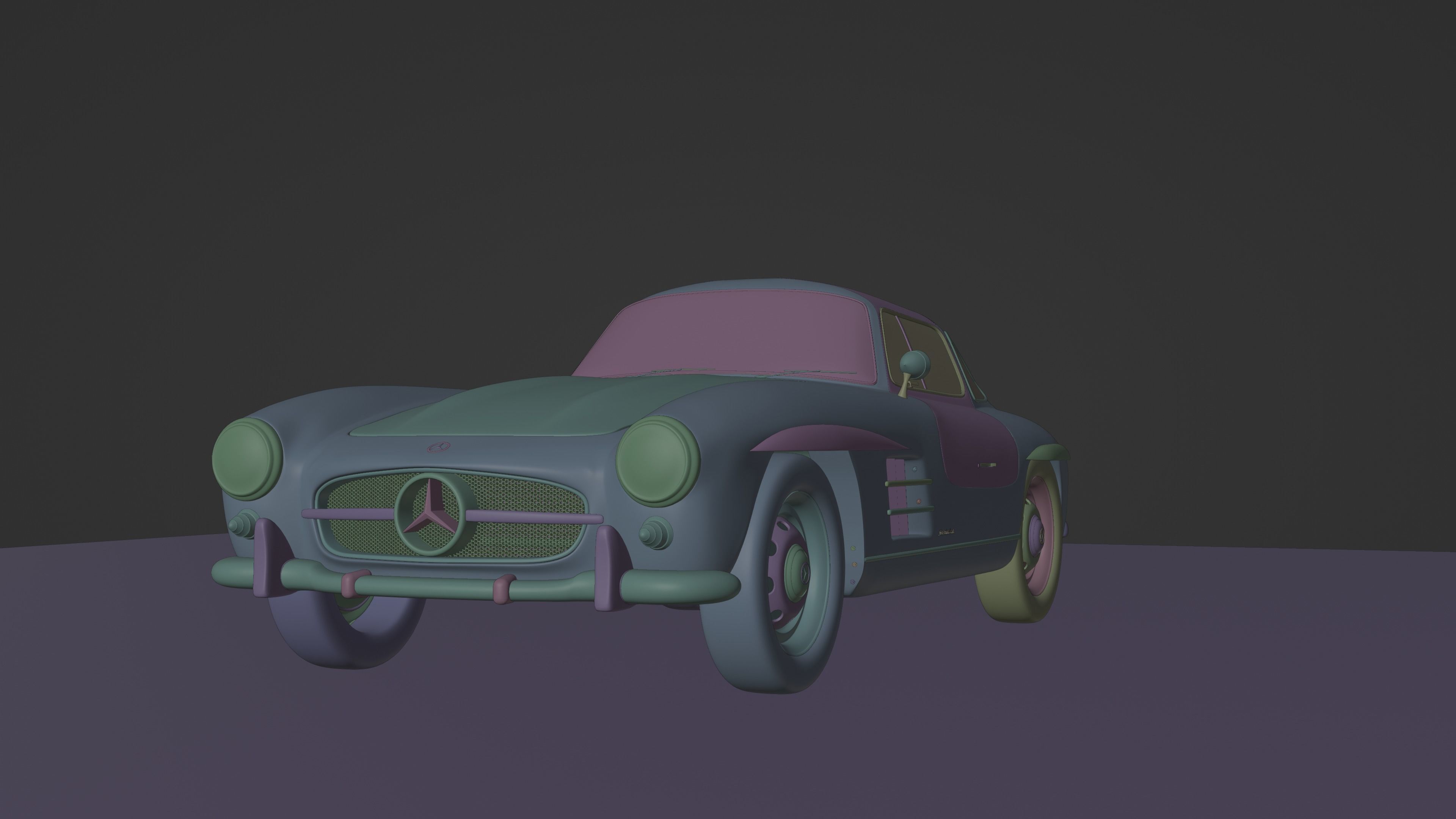 Mercedes benz 300 SL free 3D model animated rigged | CGTrader