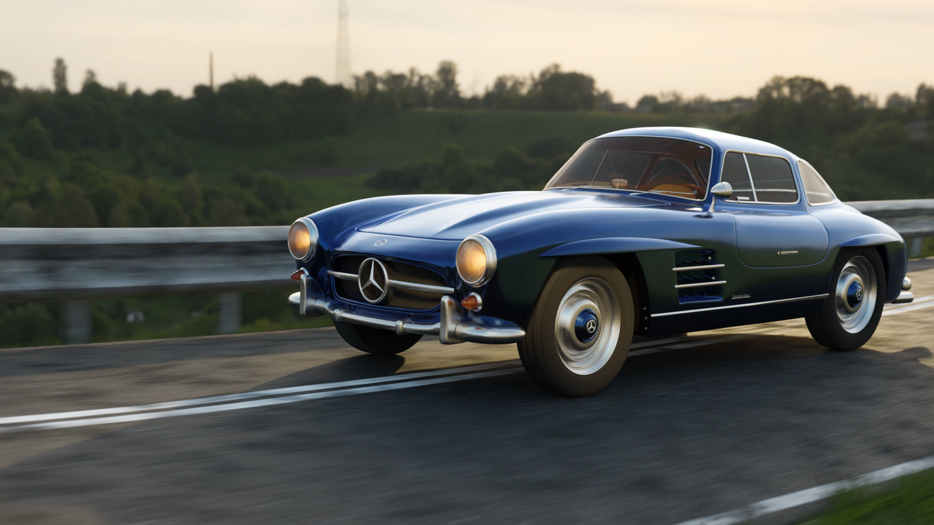 Mercedes benz 300 SL free 3D model animated rigged | CGTrader