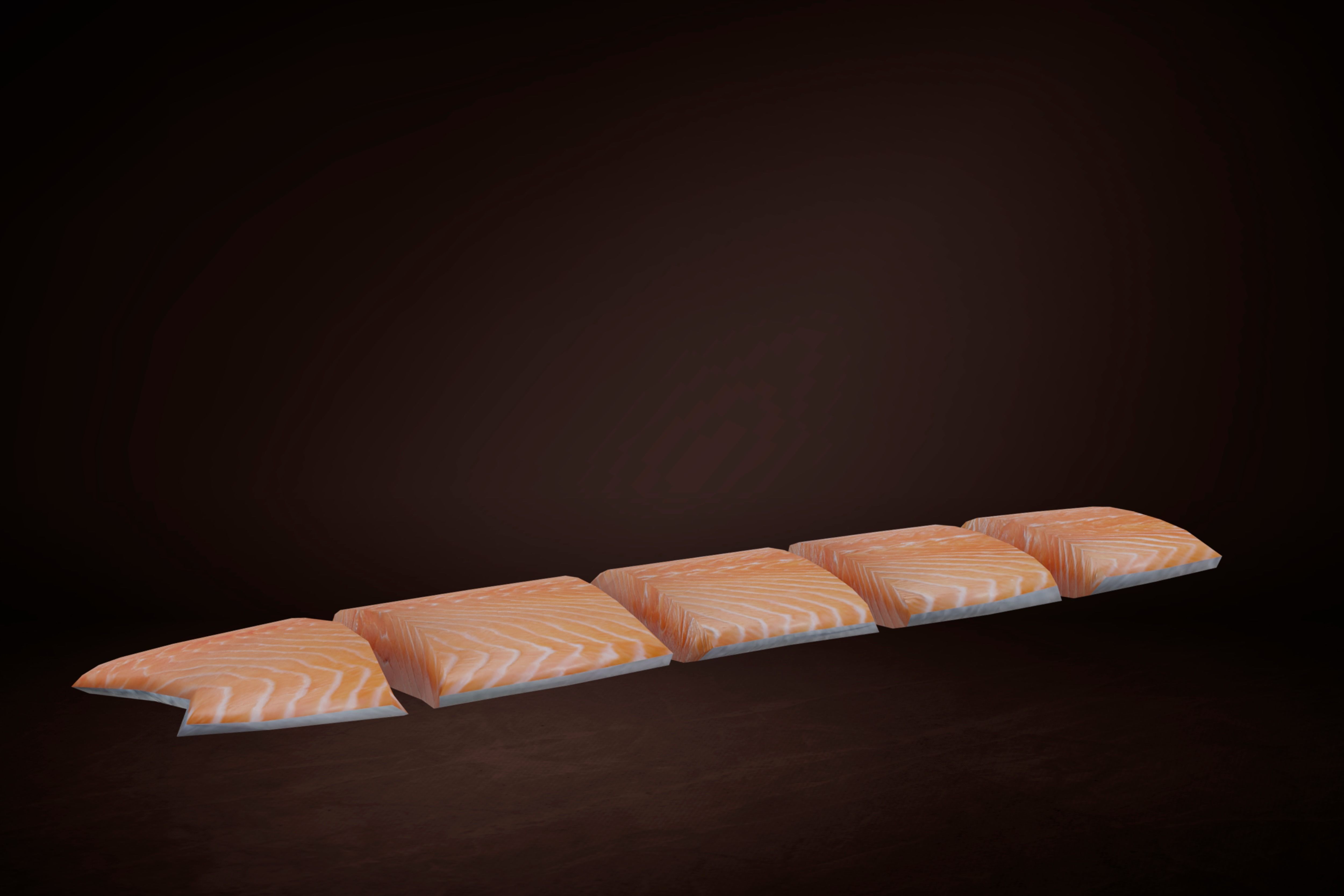 3D model Salmon piece VR / AR / low-poly | CGTrader