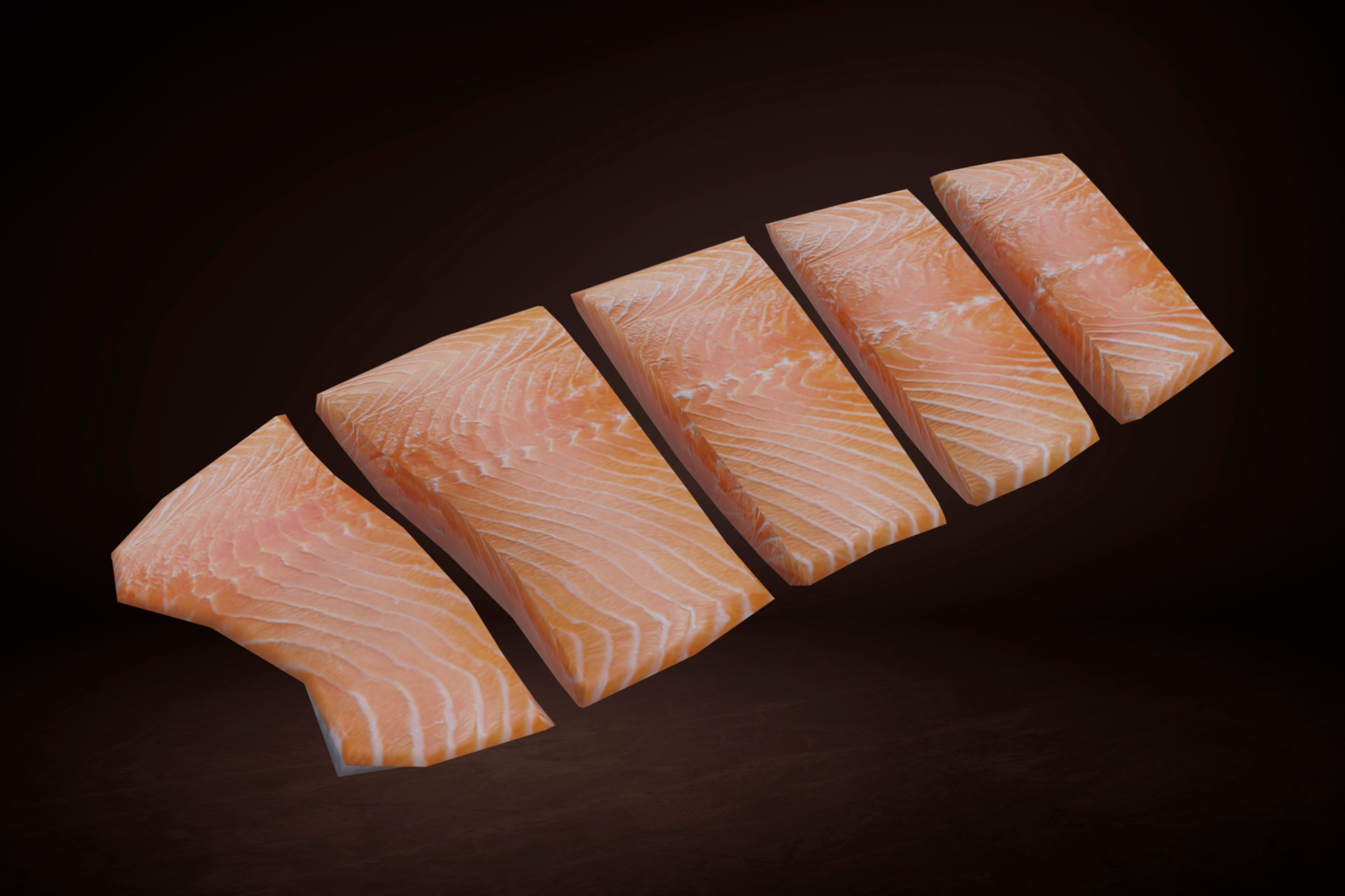 3D model Salmon piece VR / AR / low-poly | CGTrader