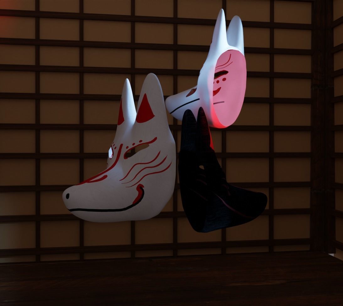 japan fox mask 3D model | CGTrader