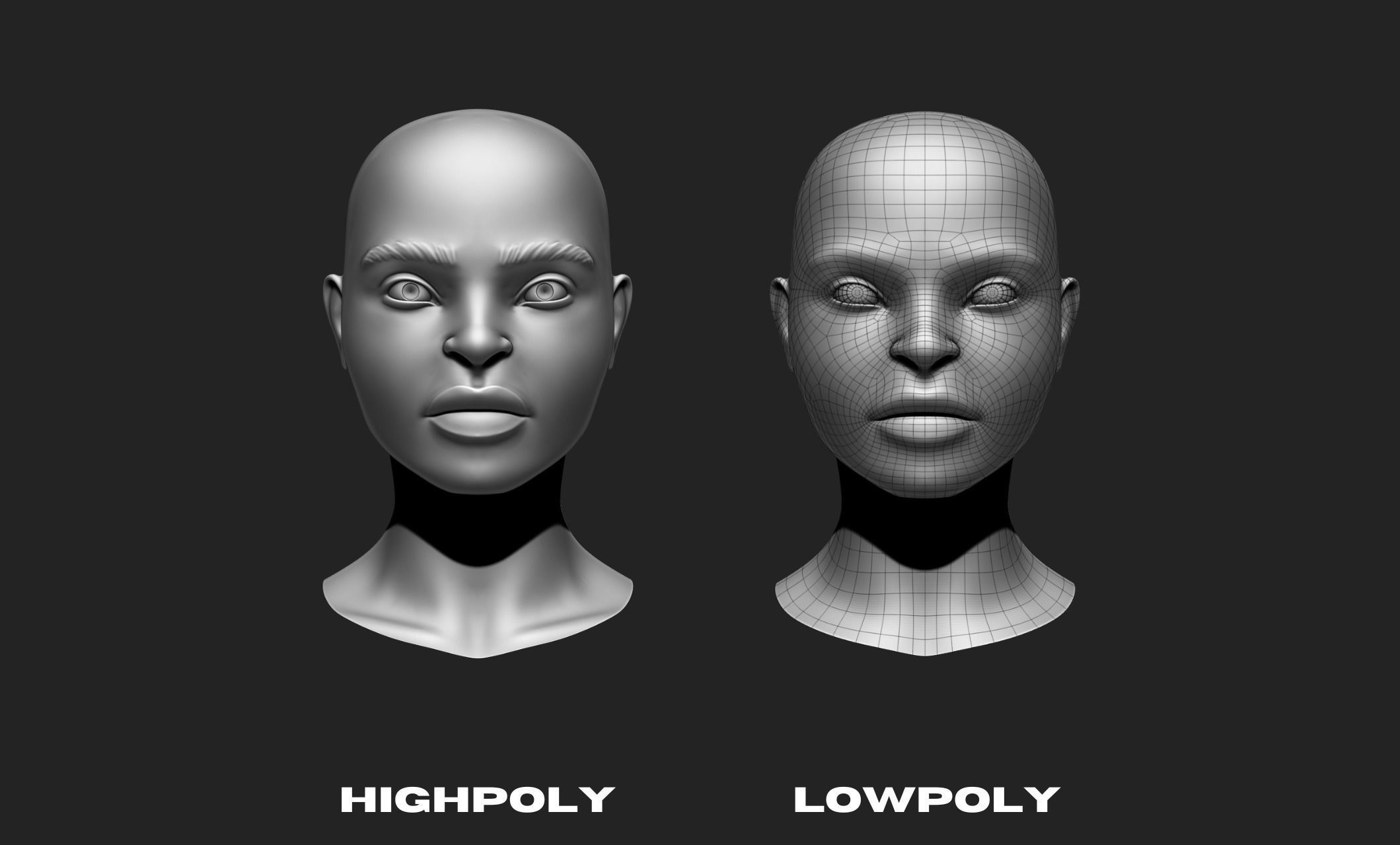 3D model Female Head 4 VR / AR / low-poly | CGTrader