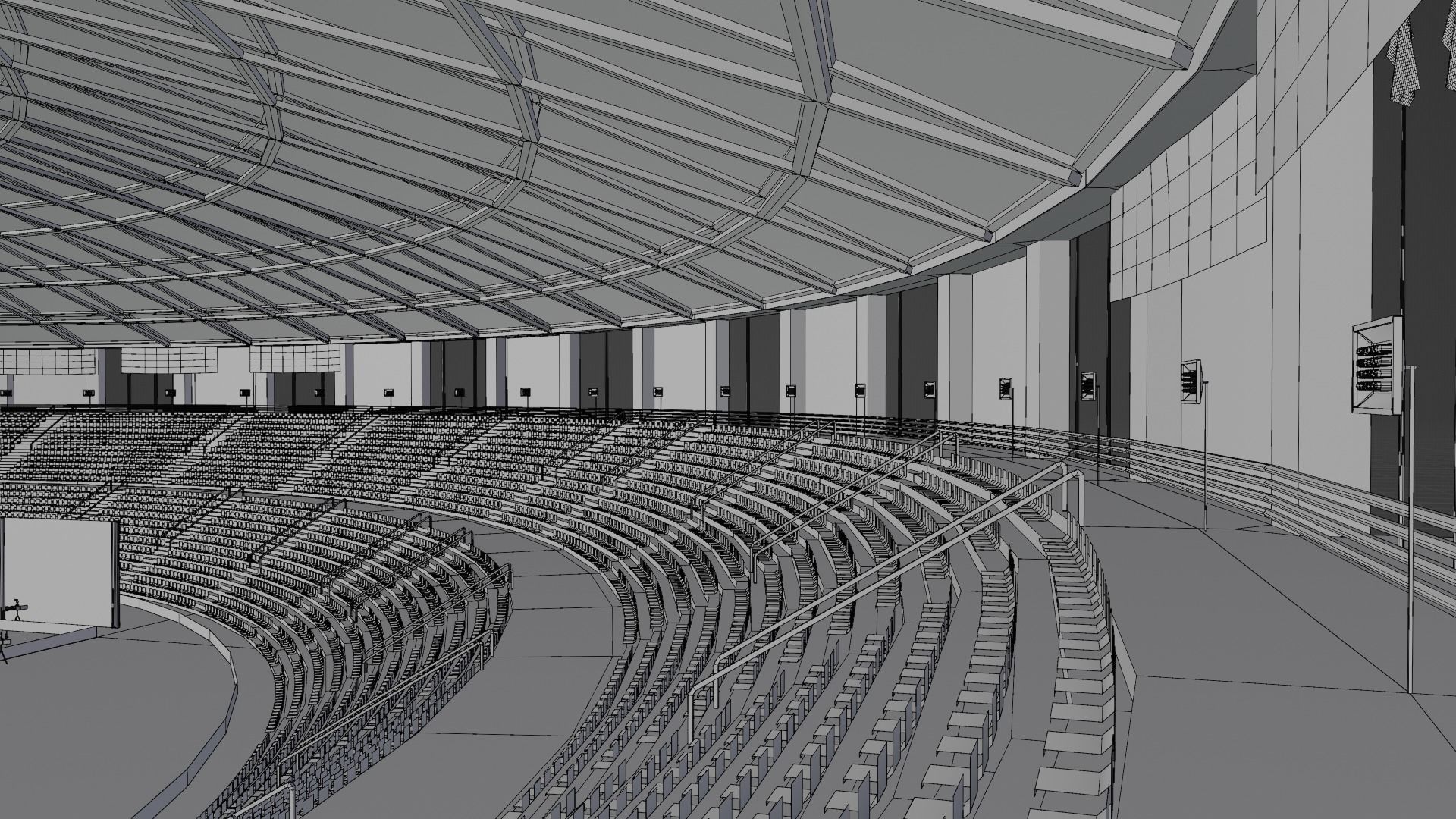 3D model cylindrical roofed stadium VR / AR / low-poly | CGTrader