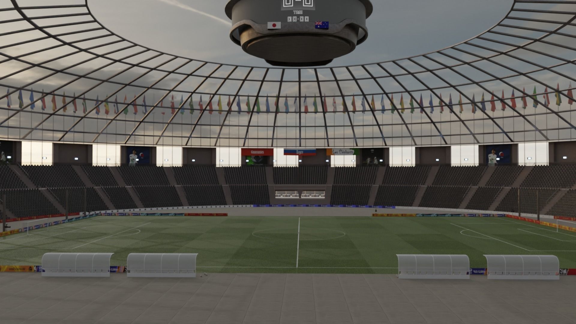 3D model cylindrical roofed stadium VR / AR / low-poly | CGTrader