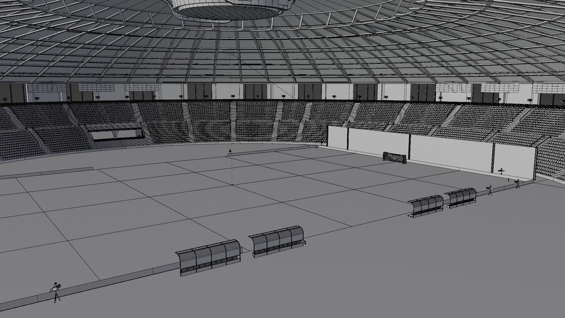3D model cylindrical roofed stadium VR / AR / low-poly | CGTrader