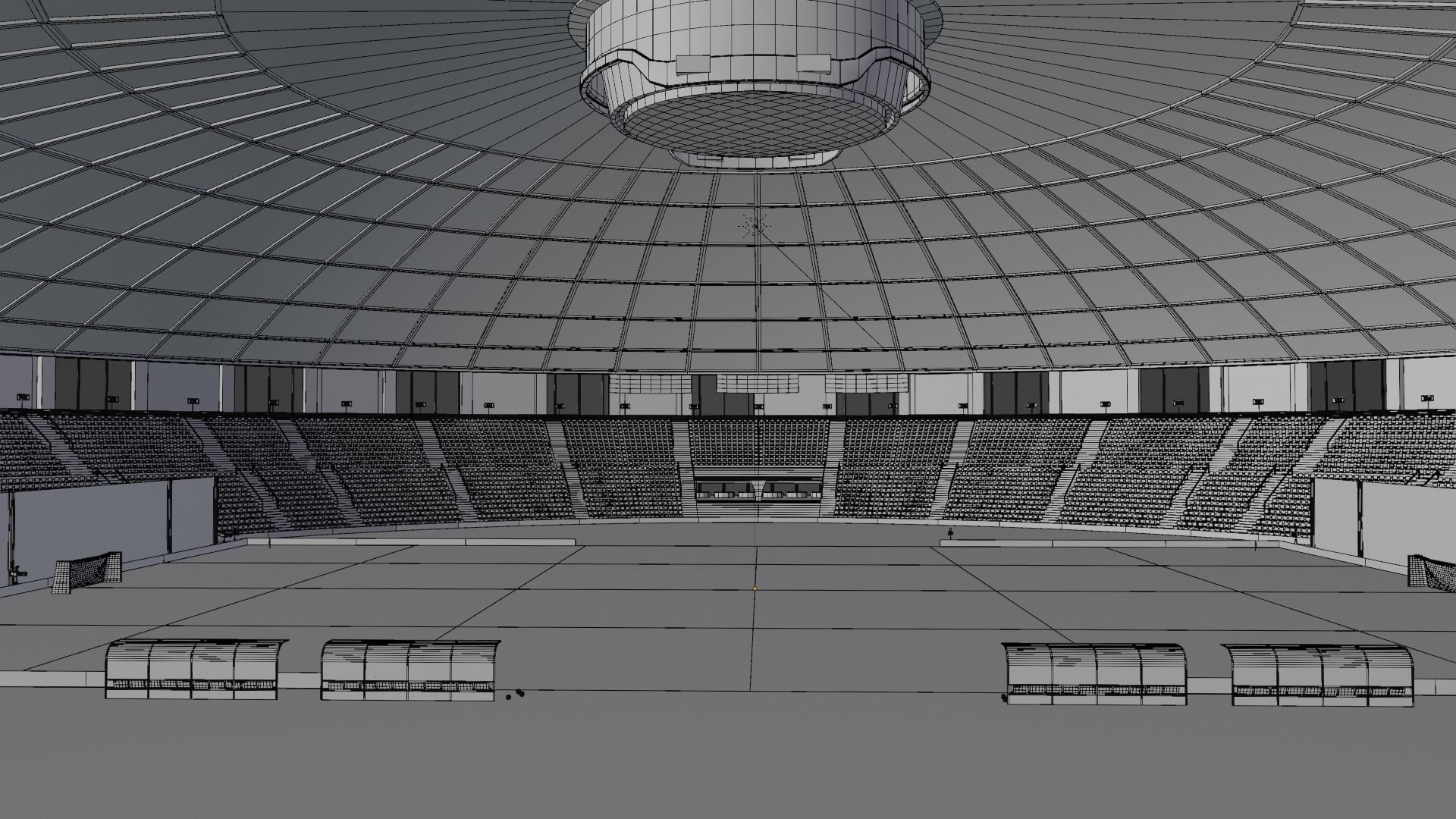 3D model cylindrical roofed stadium VR / AR / low-poly | CGTrader