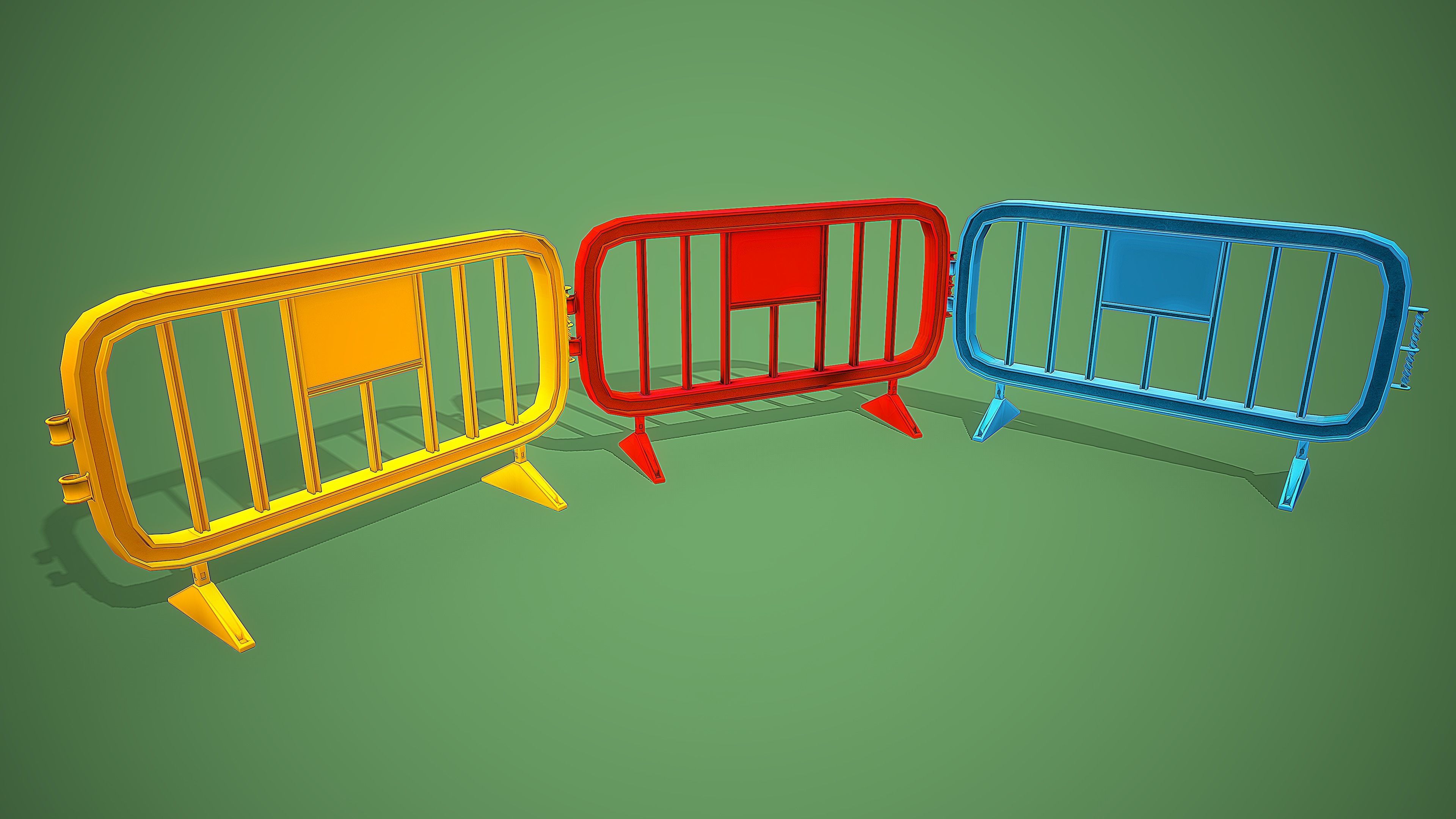 3D model PLASTIC CONSTRUCTION FENCE CARTOON STYLIZED VR / AR / low-poly ...