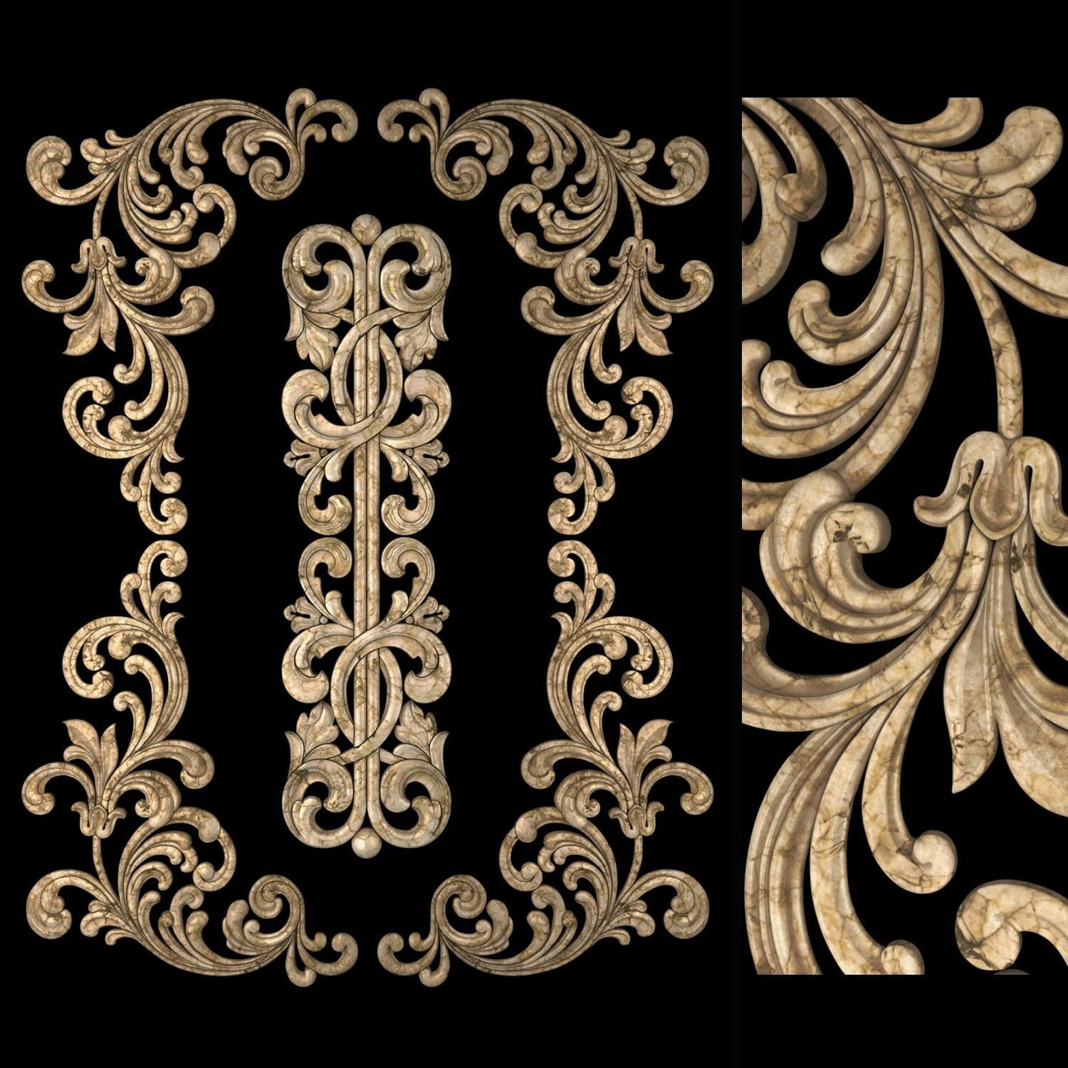Ornament01 ornate design 3D model | CGTrader