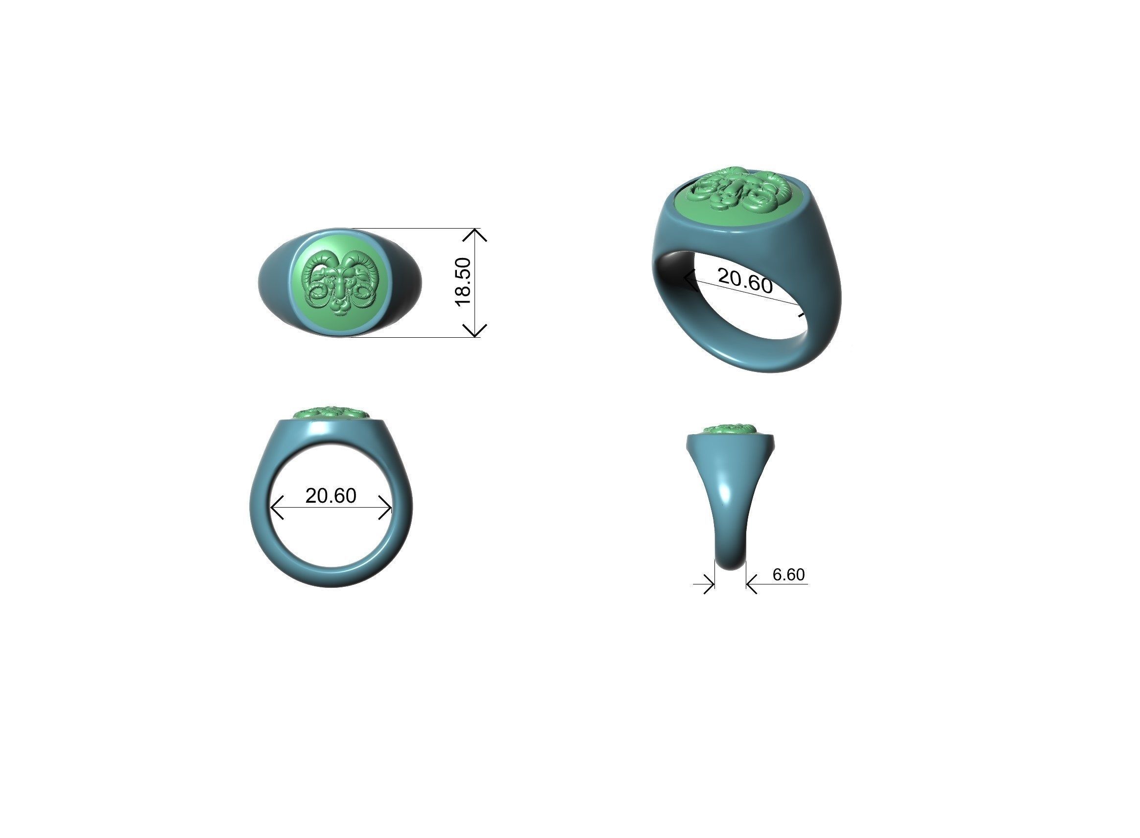 Zodiac Sign Rings carved engraved zodiac sunsigns 3D model 3D printable ...