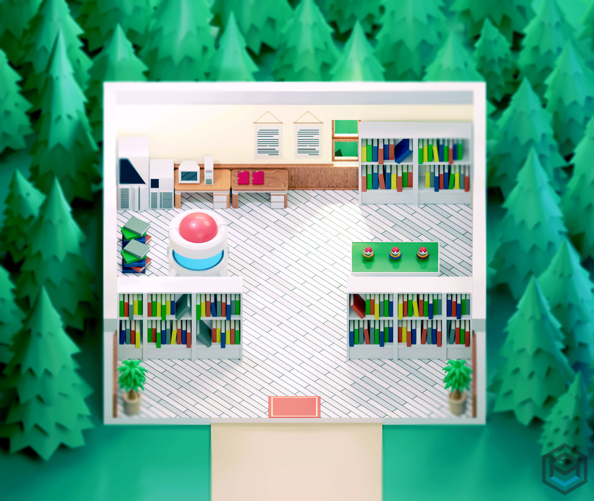 Pokemon Laboratory 3D model | CGTrader