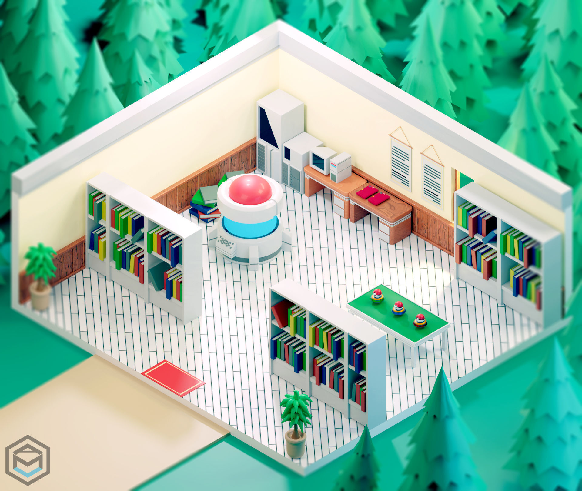 Pokemon Laboratory 3D model | CGTrader