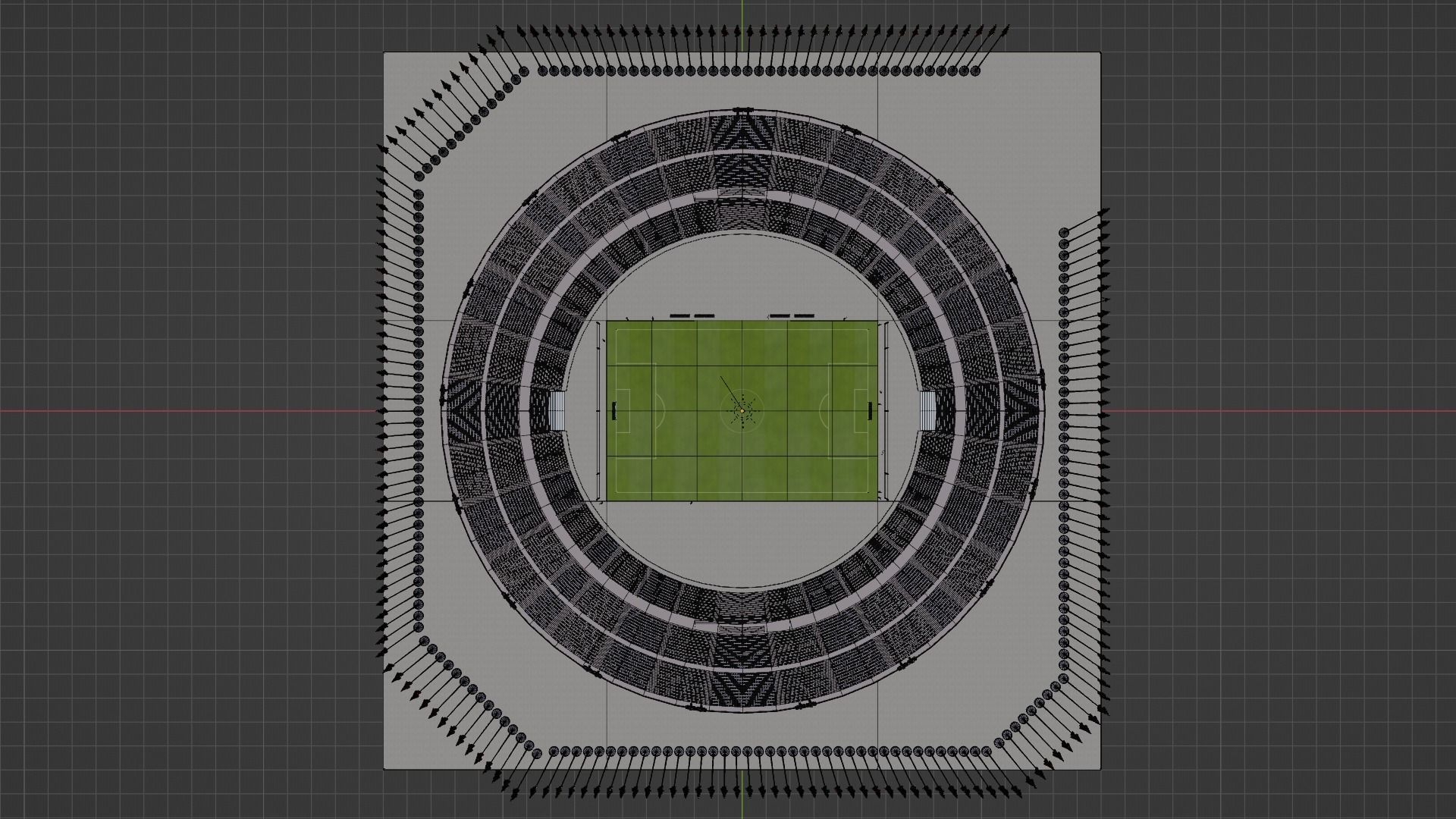 3D model Cylindrical football stadium VR / AR / low-poly | CGTrader