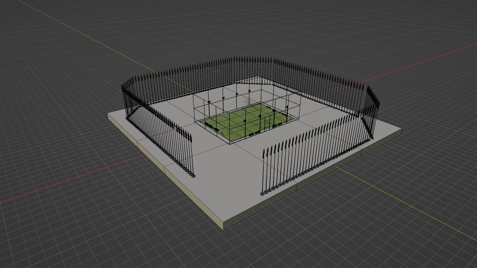 3D model Football training pitch and training equipment VR / AR / low ...