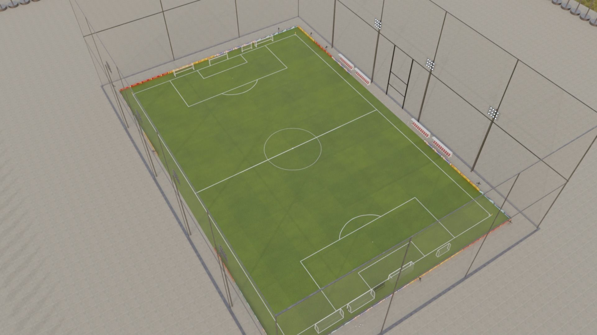 3D model Football training pitch and training equipment VR / AR / low ...