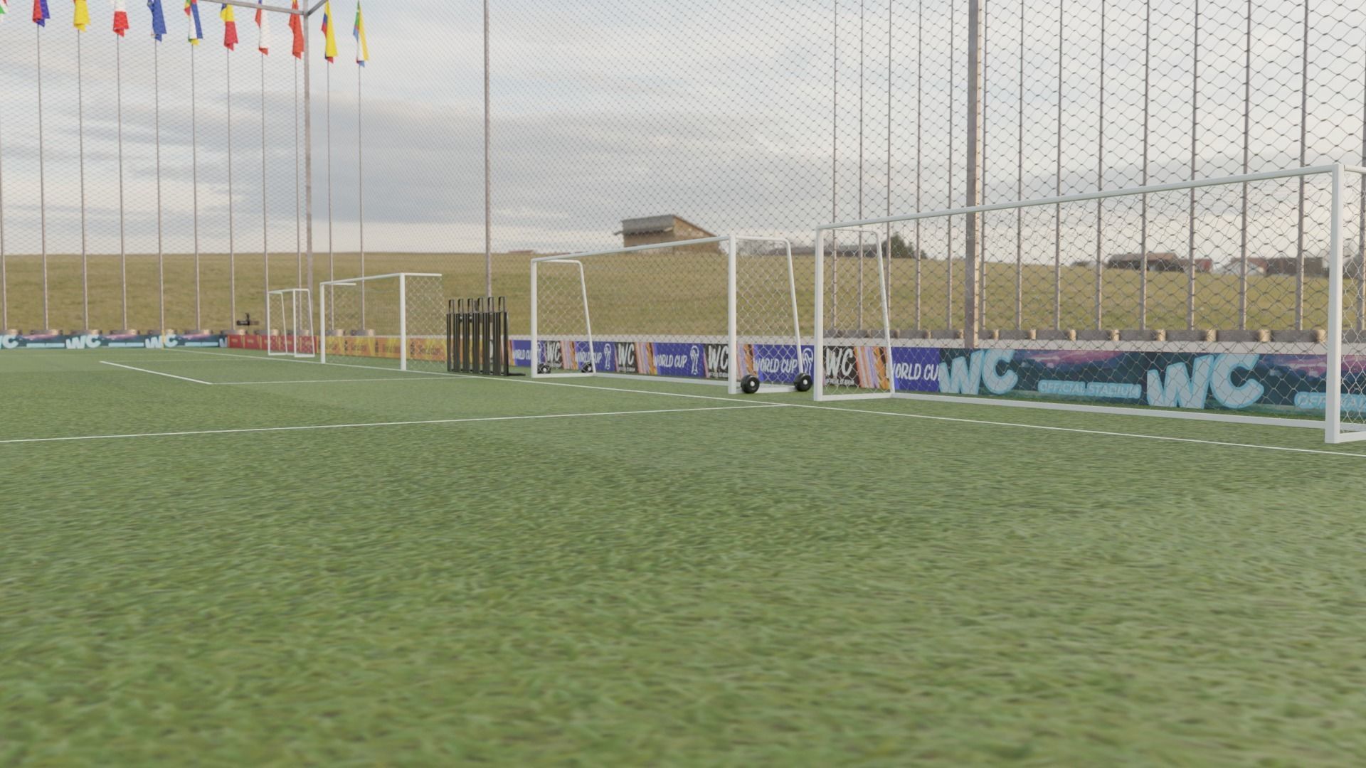 3D model Football training pitch and training equipment VR / AR / low ...