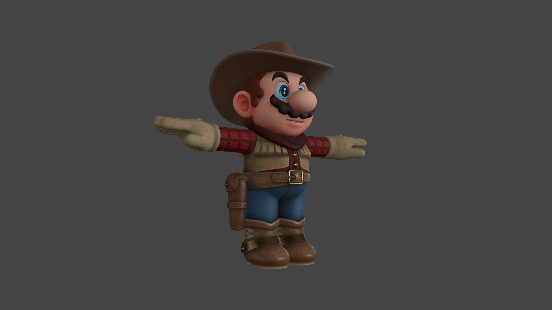 3D model BROS-020 Mario Cowboy VR / AR / low-poly | CGTrader