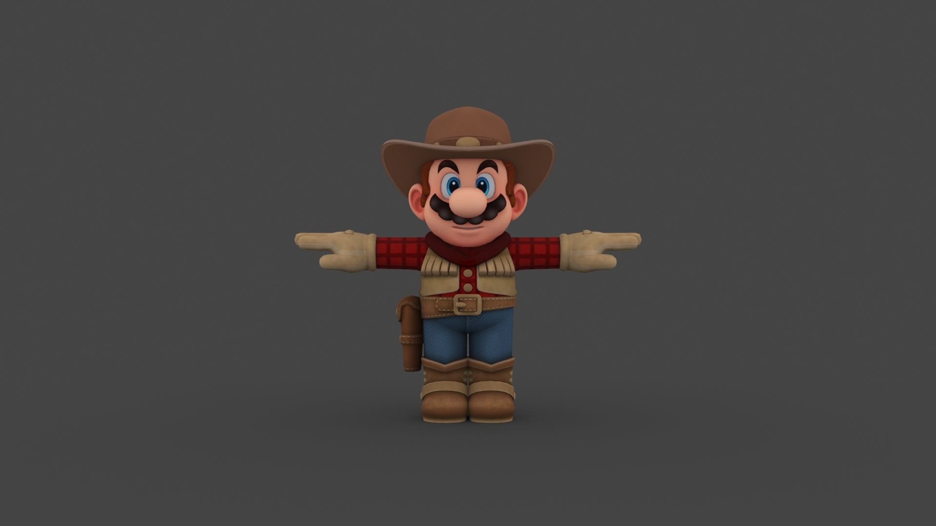 3D model BROS-020 Mario Cowboy VR / AR / low-poly | CGTrader