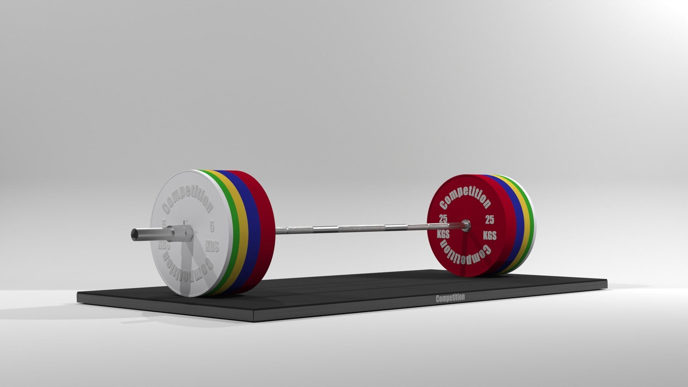 Olympic competition barbell and lifting platform 3D model | CGTrader