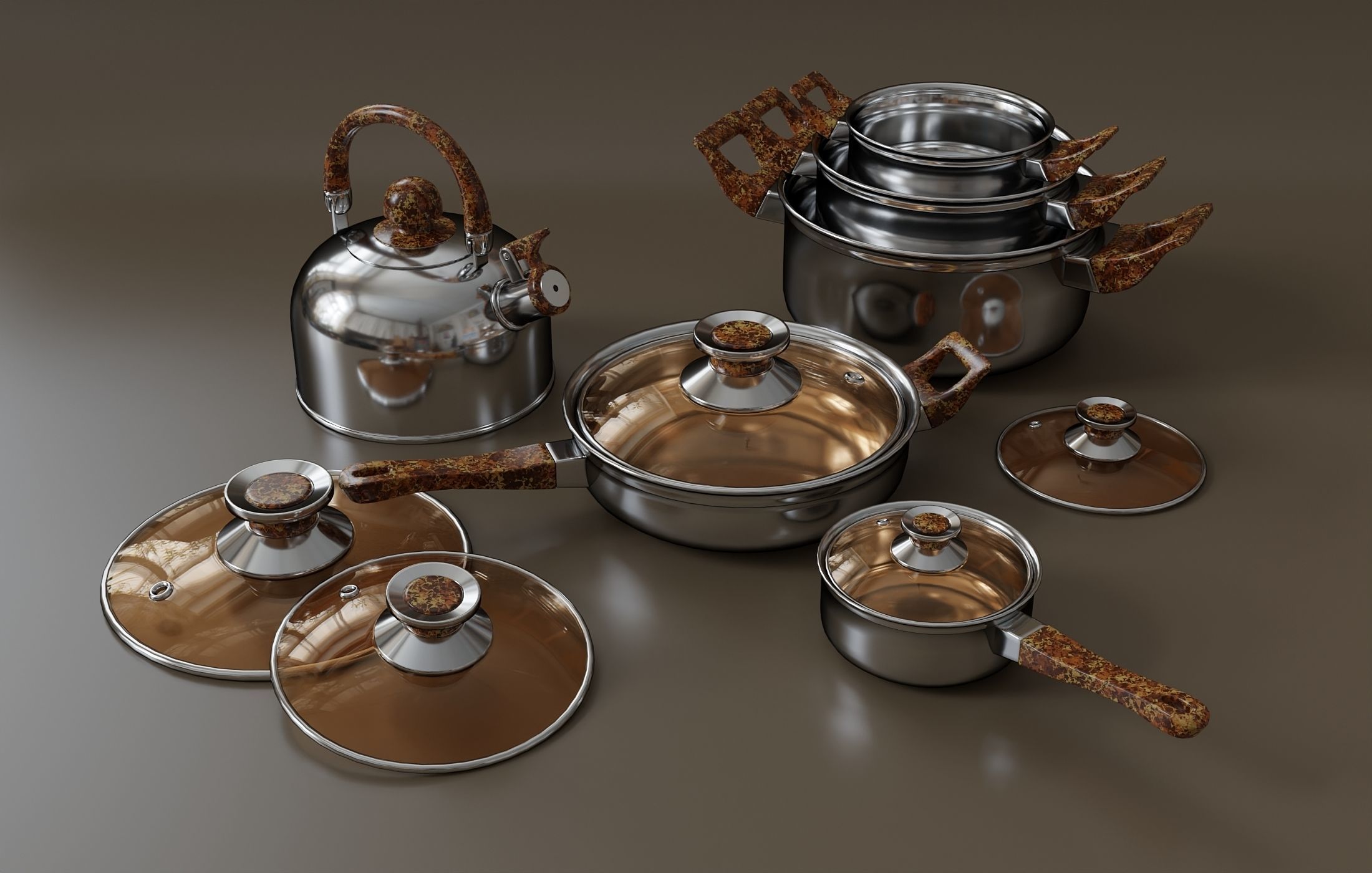 Kitchen set of 6 items 3D model | CGTrader