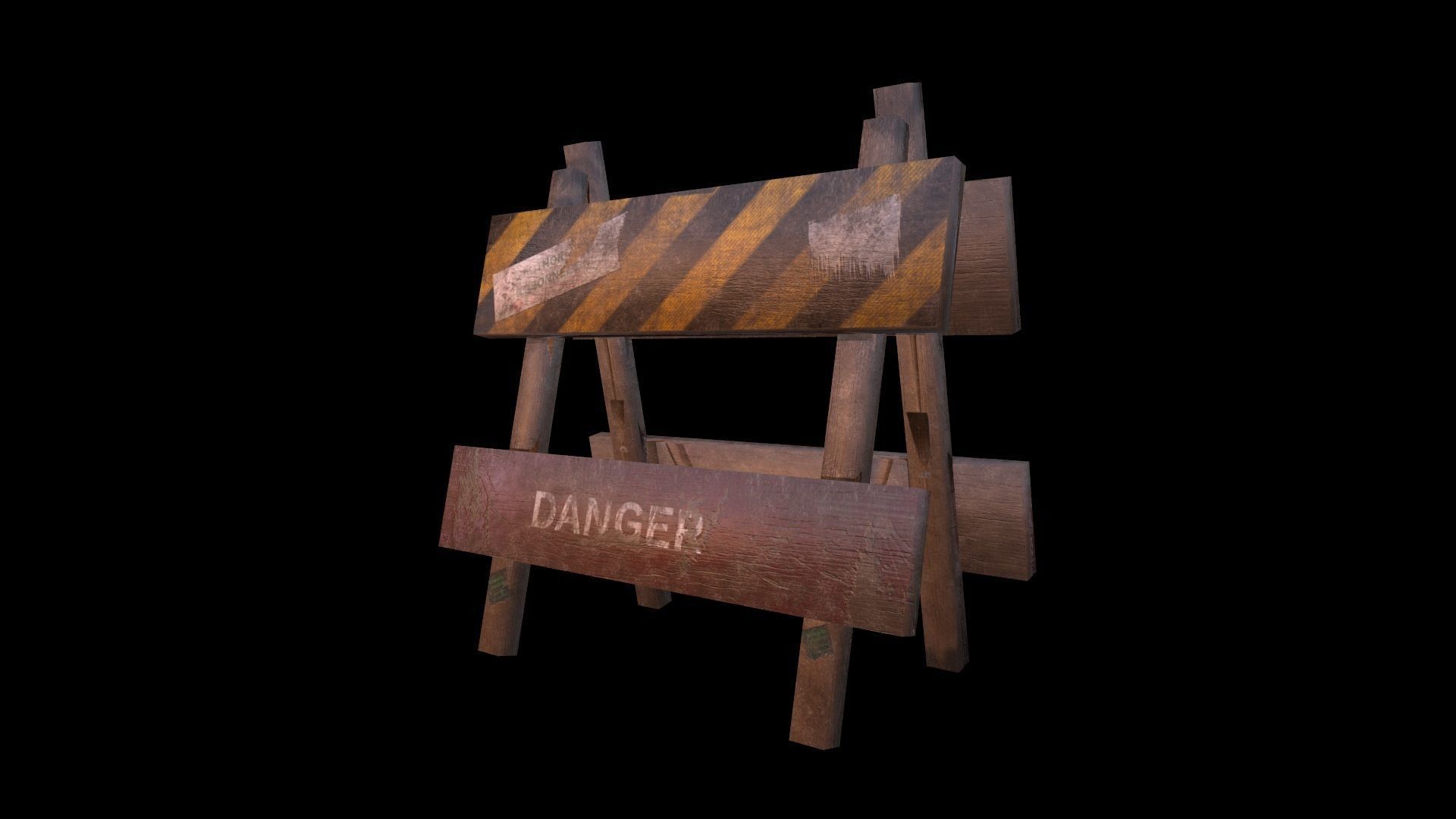 Wooden Barrier 3D model free VR / AR / low-poly 3D model | CGTrader