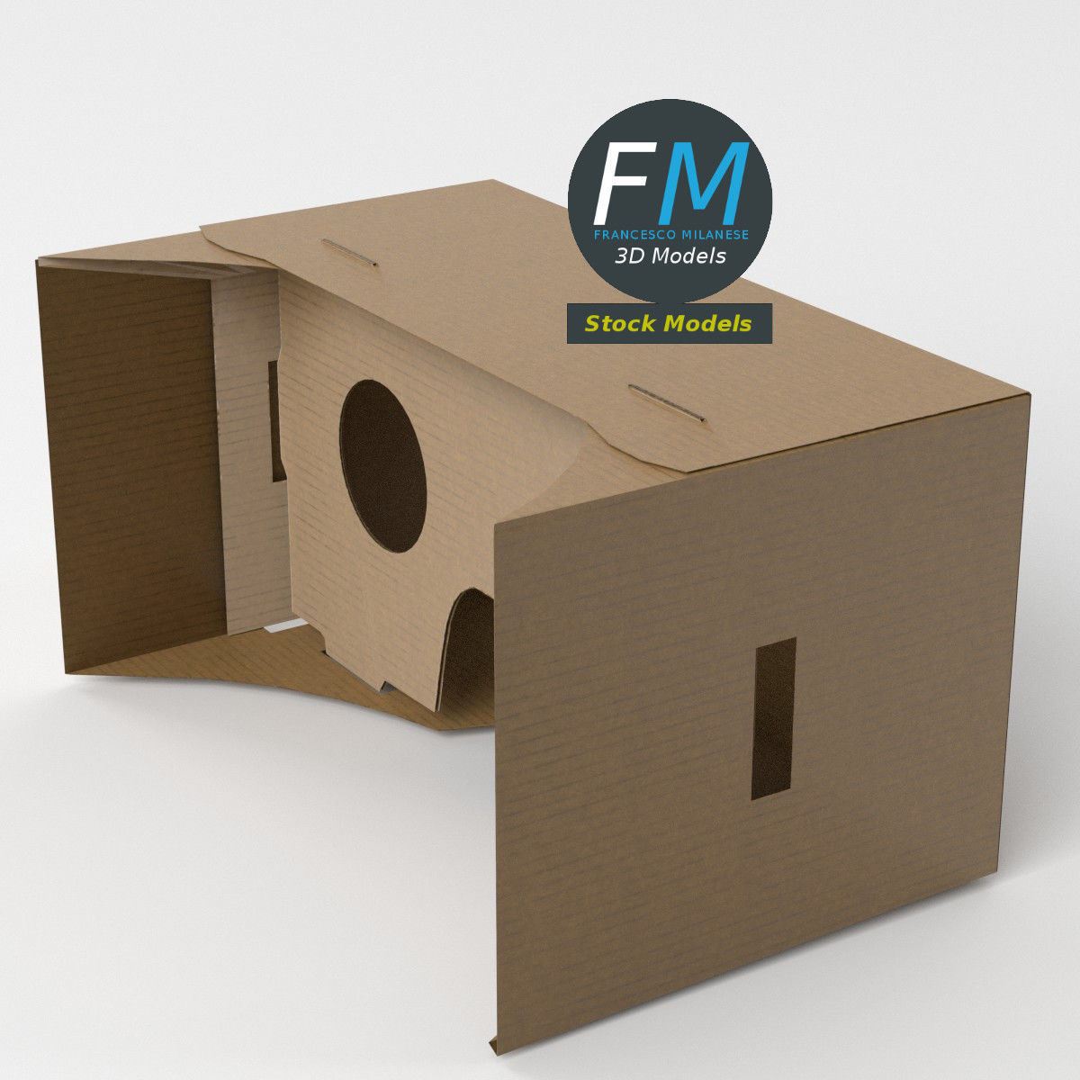 Cardboard vr ar headset 3D model | CGTrader
