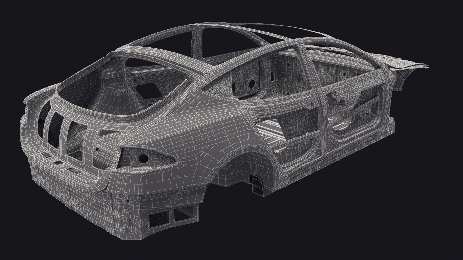 Tesla Model S Frame 3D model rigged | CGTrader