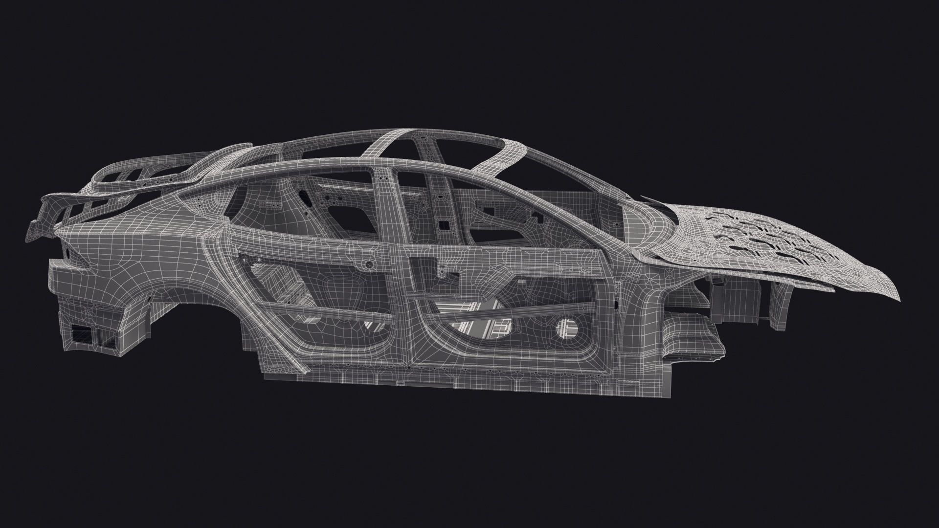 Tesla Model S Frame 3D model rigged | CGTrader