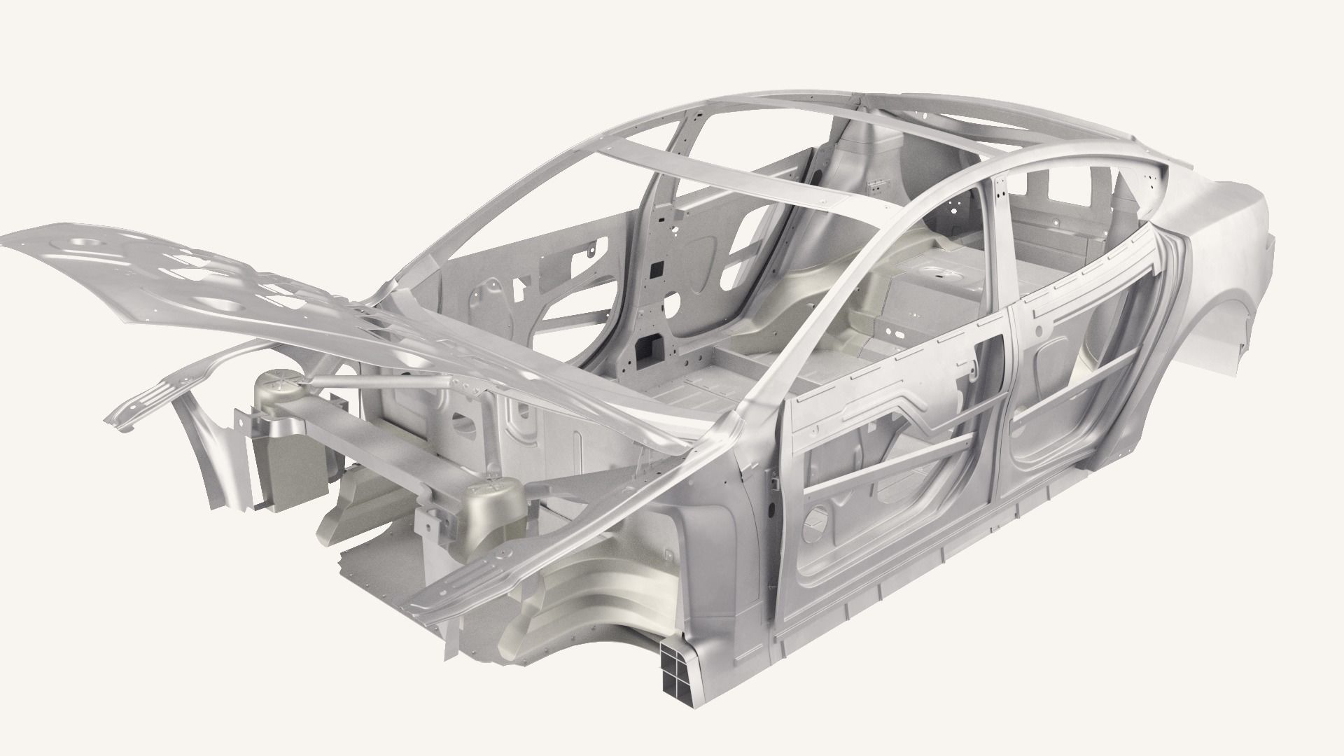 Tesla Model S Frame 3D model rigged | CGTrader