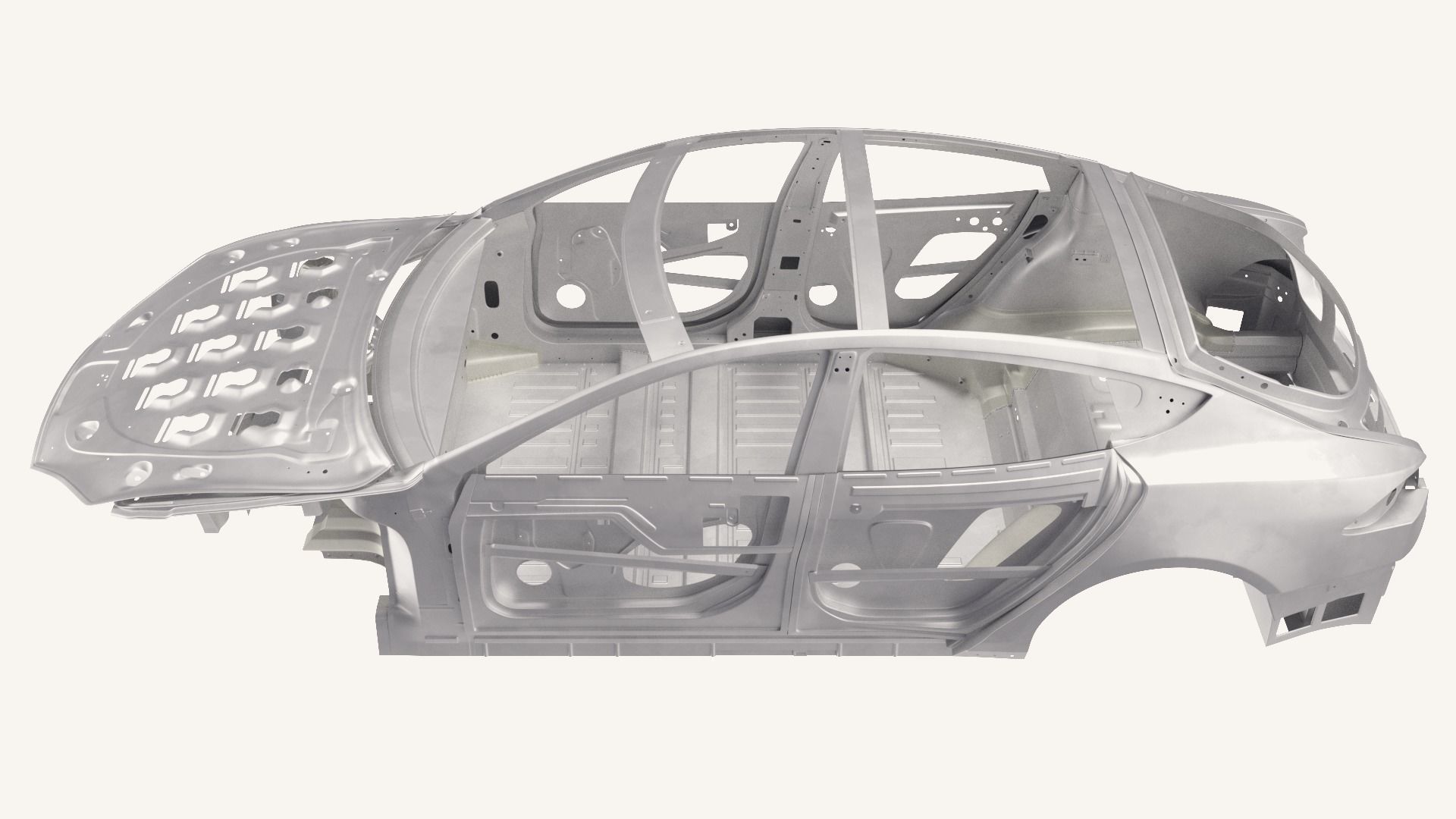 Tesla Model S Frame 3D model rigged | CGTrader