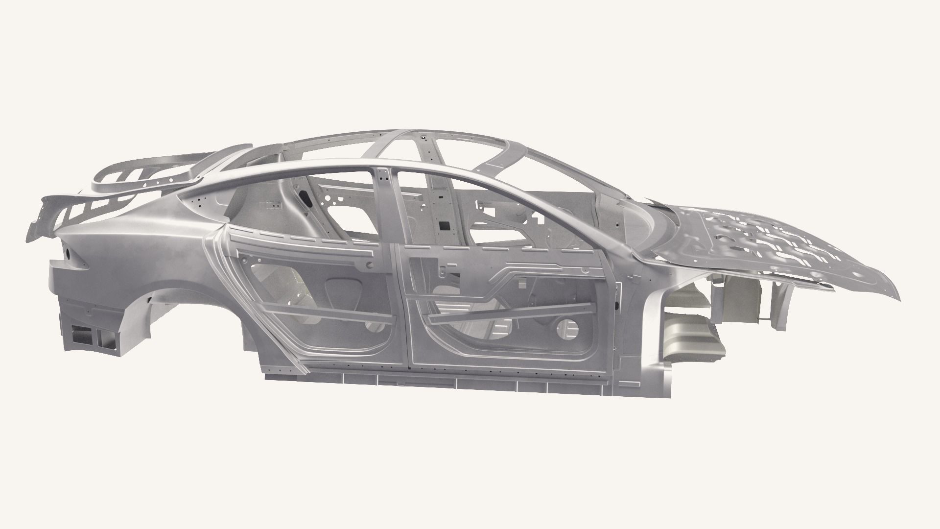 Tesla Model S Frame 3D model rigged | CGTrader