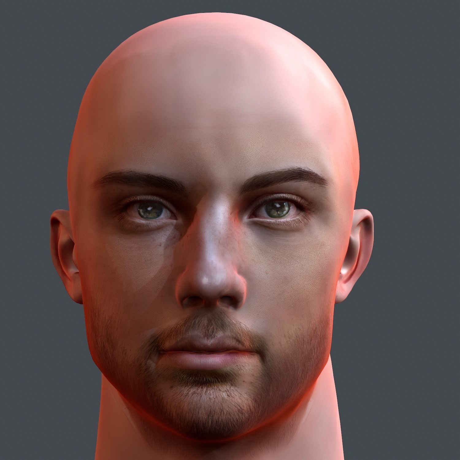 3D model Male head Realistic Perfect Head Low-poly 3D model game ready ...