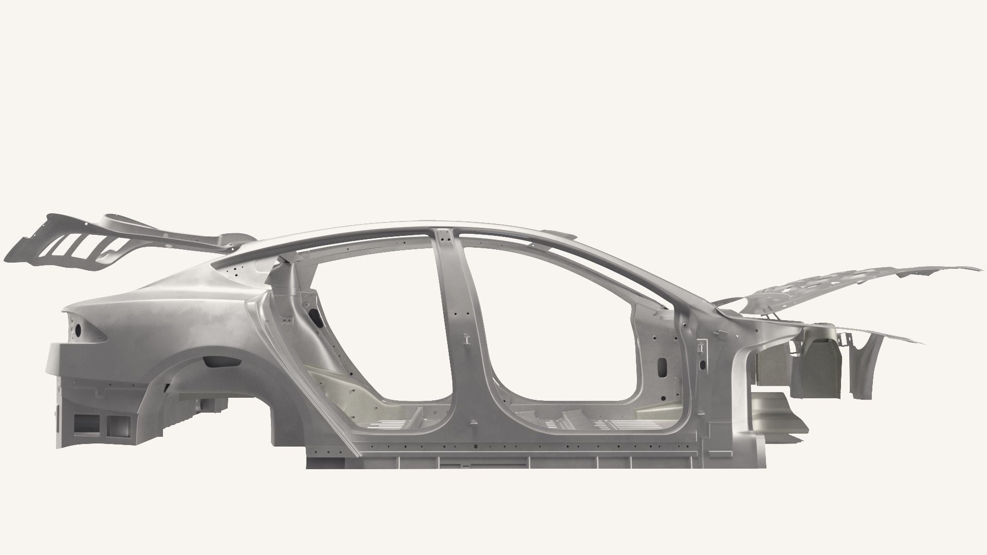 Tesla Model S Frame 2 3D model rigged | CGTrader