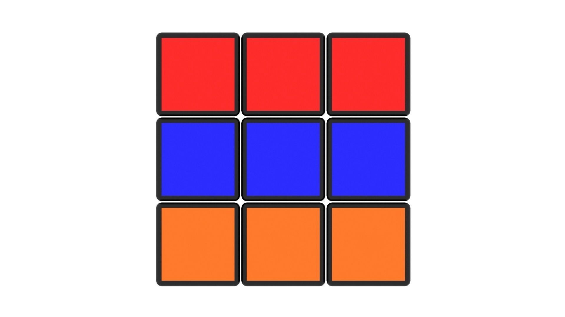 Solved Rubiks Cube Flags 3D model | CGTrader