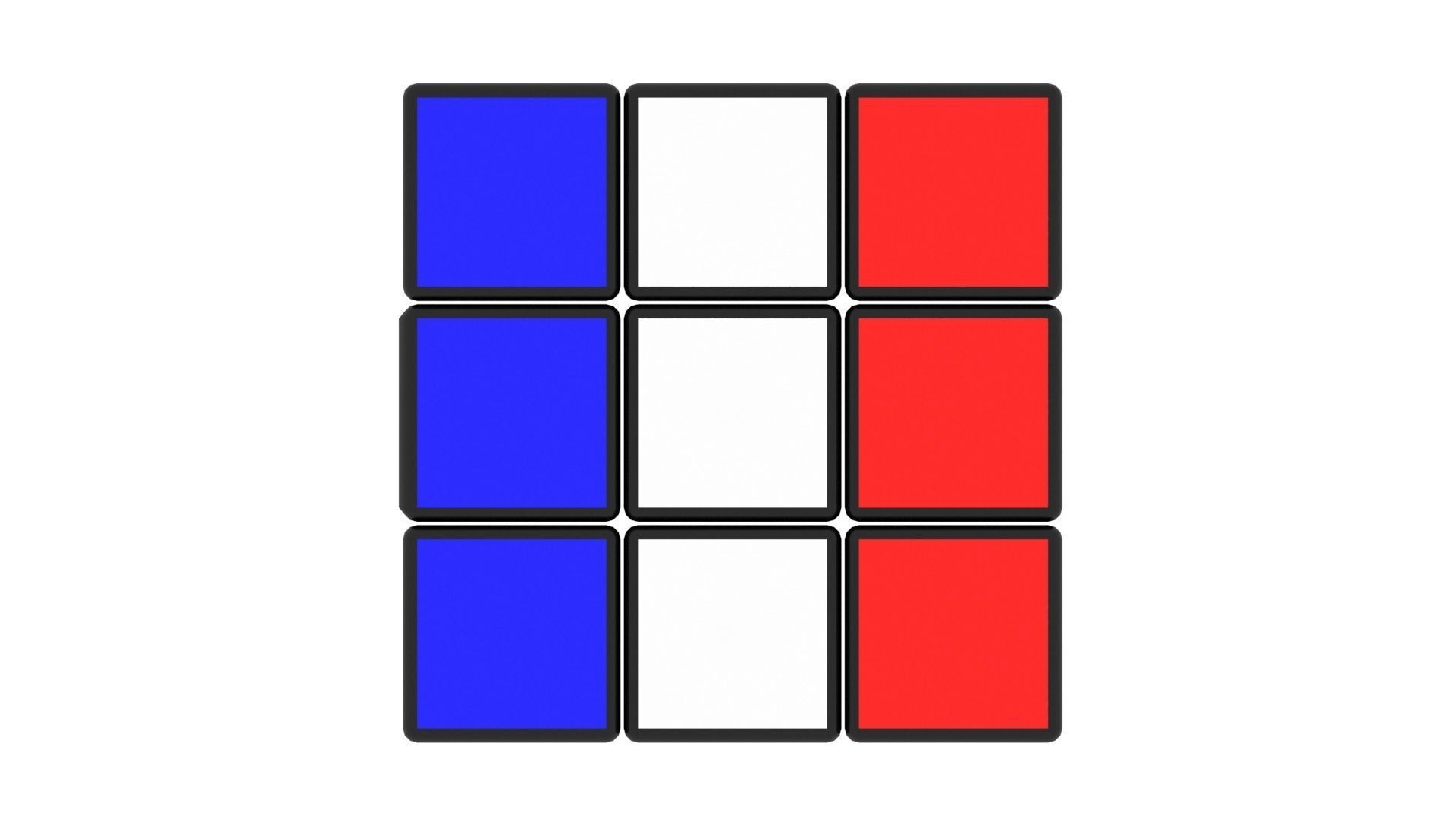 Solved Rubiks Cube Flags 3D model | CGTrader