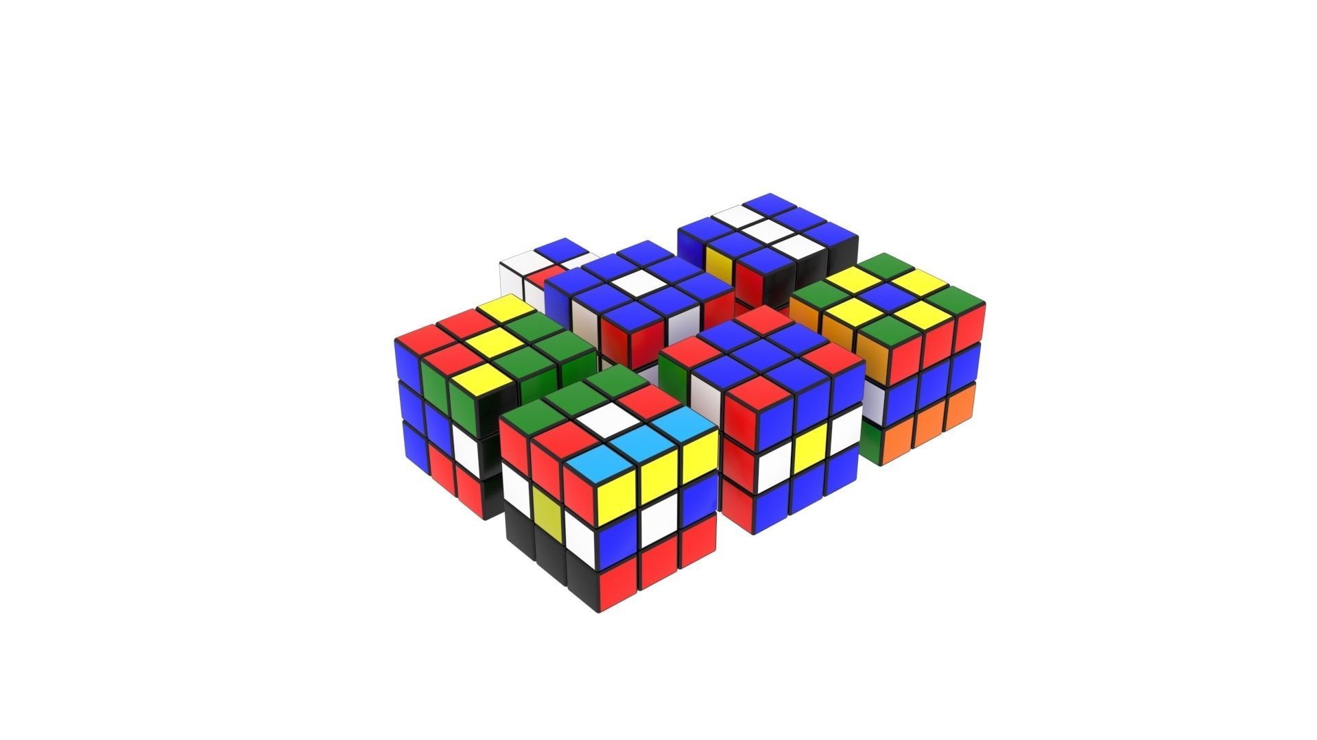 Solved Rubiks Cube Flags 3D model | CGTrader
