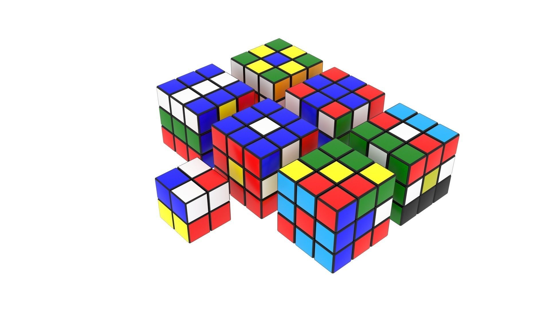 Solved Rubiks Cube Flags 3D model | CGTrader