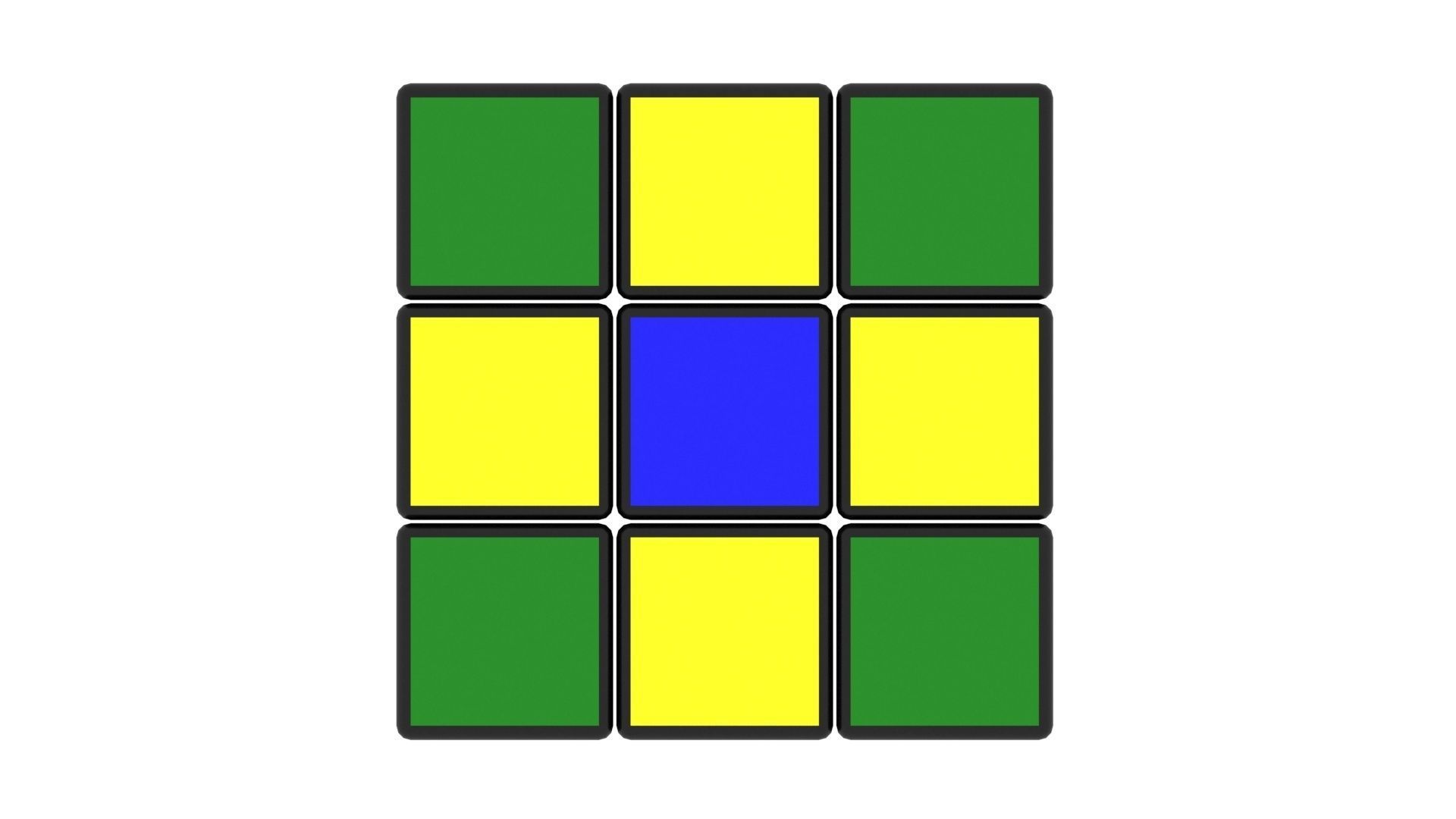 Solved Rubiks Cube Flags 3D model | CGTrader