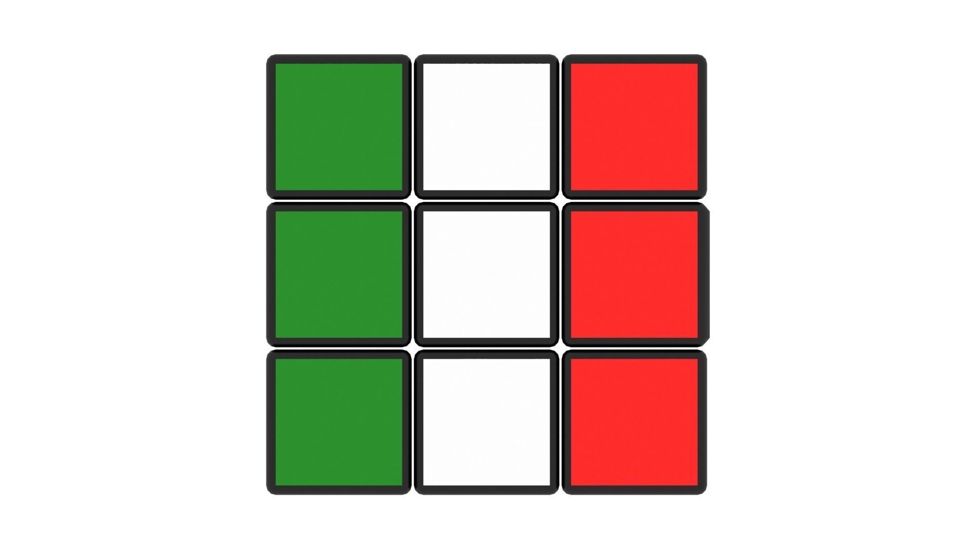 Solved Rubiks Cube Flags 3D model | CGTrader